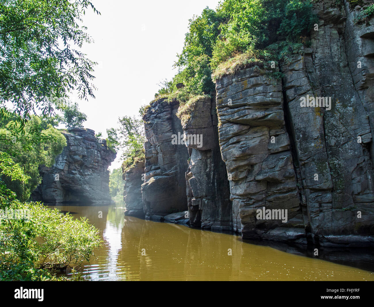 Buky canyon in the Cherkassy region, Ukraine. River Mountain Tikich ...
