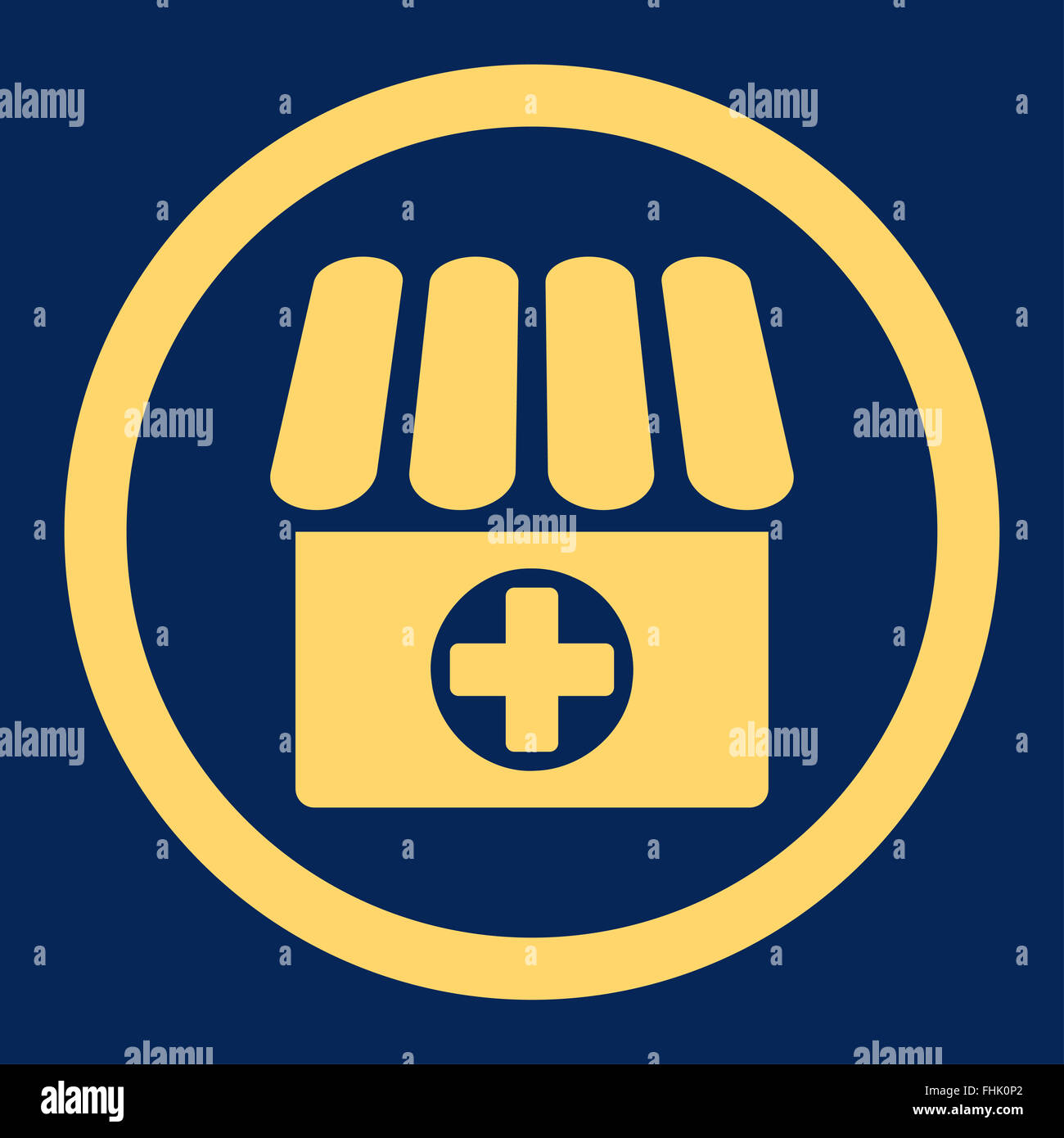 Drugstore flat yellow color rounded glyph icon Stock Photo - Alamy