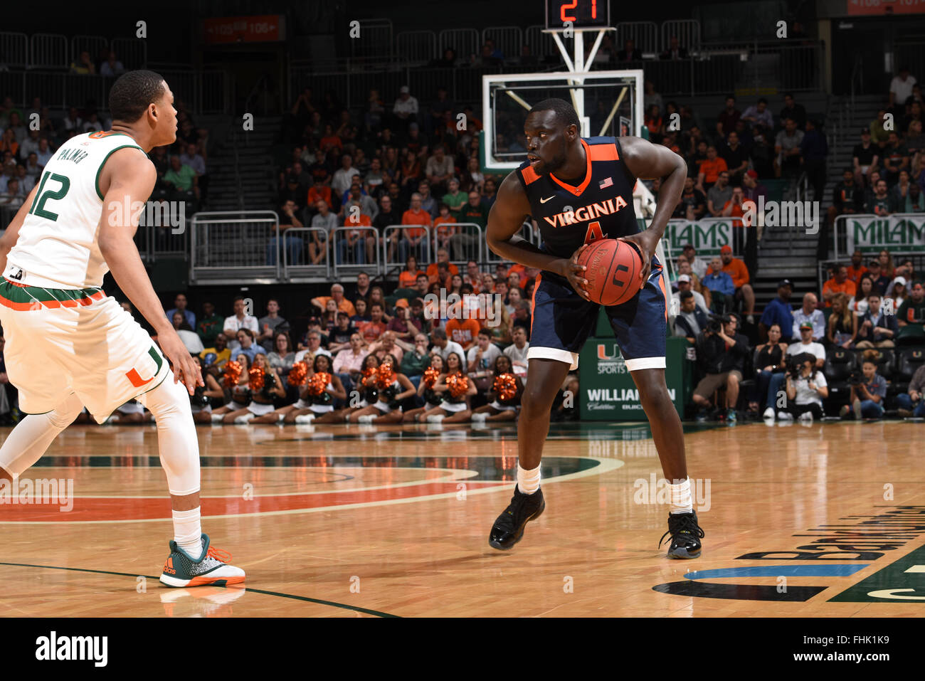 Coral Gables, Florida, USA. 22nd Feb, 2016. Marial Shayok #4 of ...