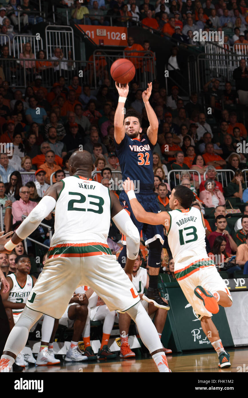 Coral Gables, Florida, USA. 22nd Feb, 2016. London Perrantes #32 of ...
