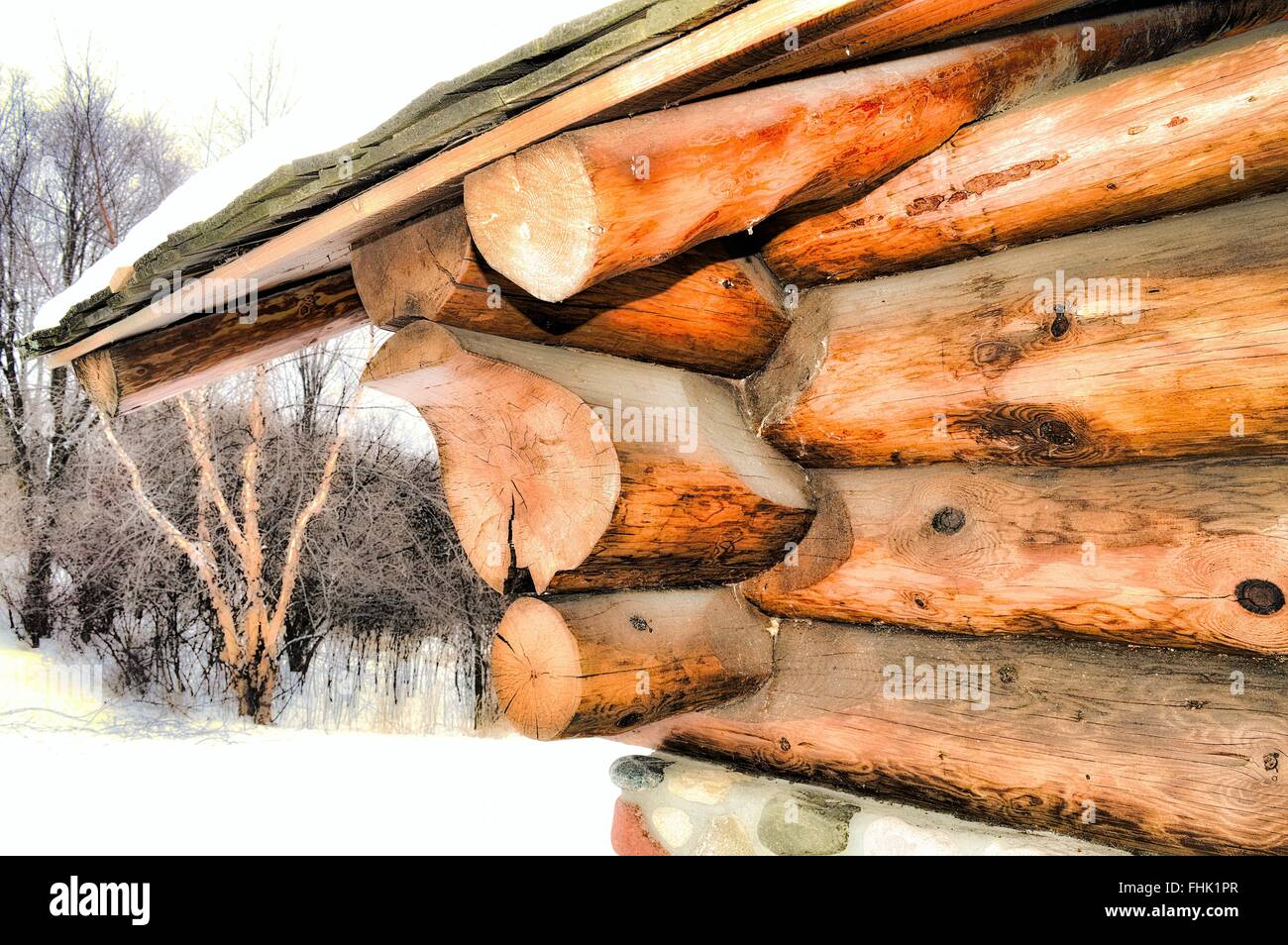 Corner of a Cabin Stock Photo - Alamy