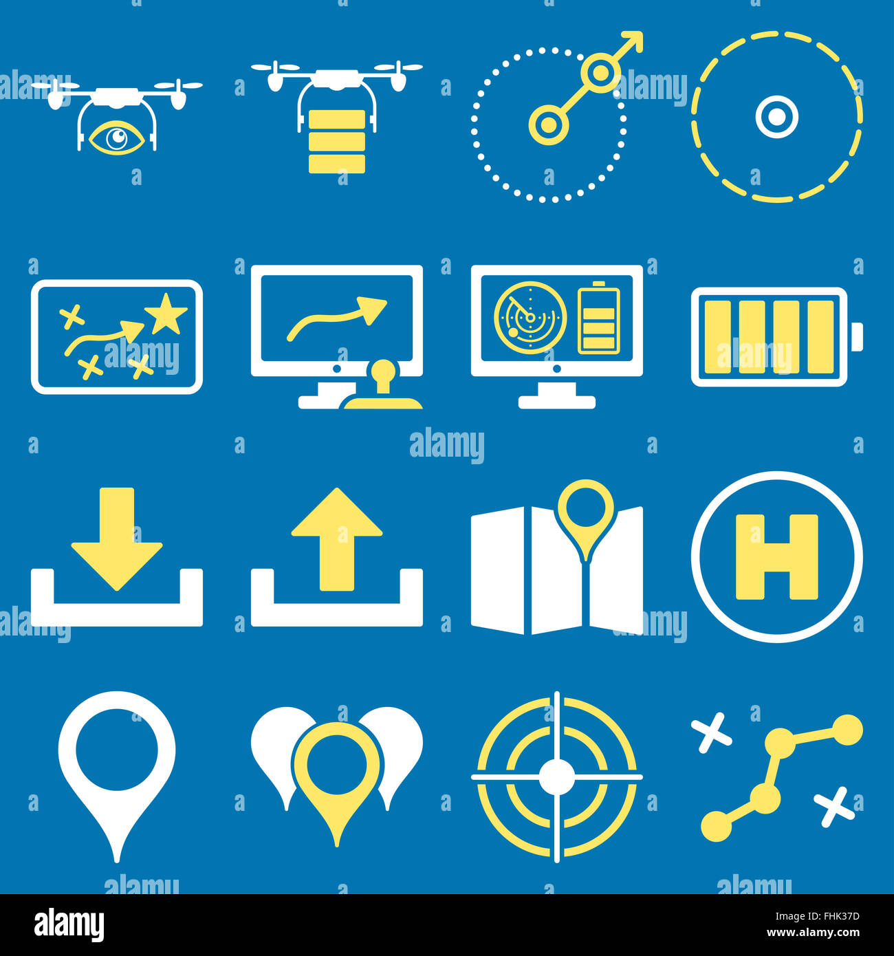 Drone control icon set Stock Photo - Alamy
