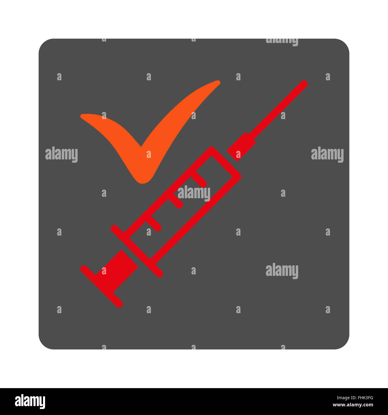 Done Vaccination Rounded Square Button Stock Photo - Alamy