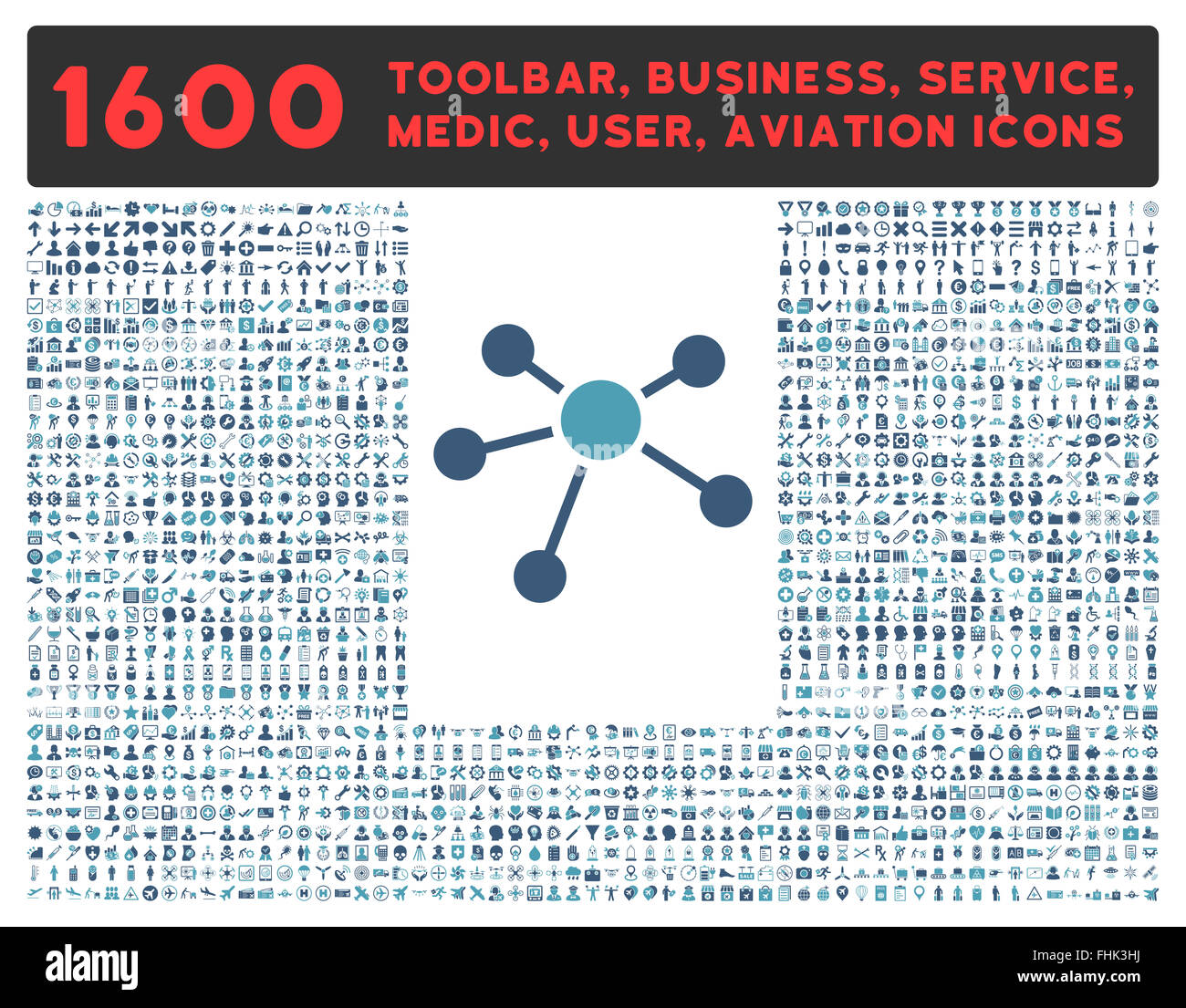 Connections Icon with Large Pictogram Collection Stock Photo - Alamy