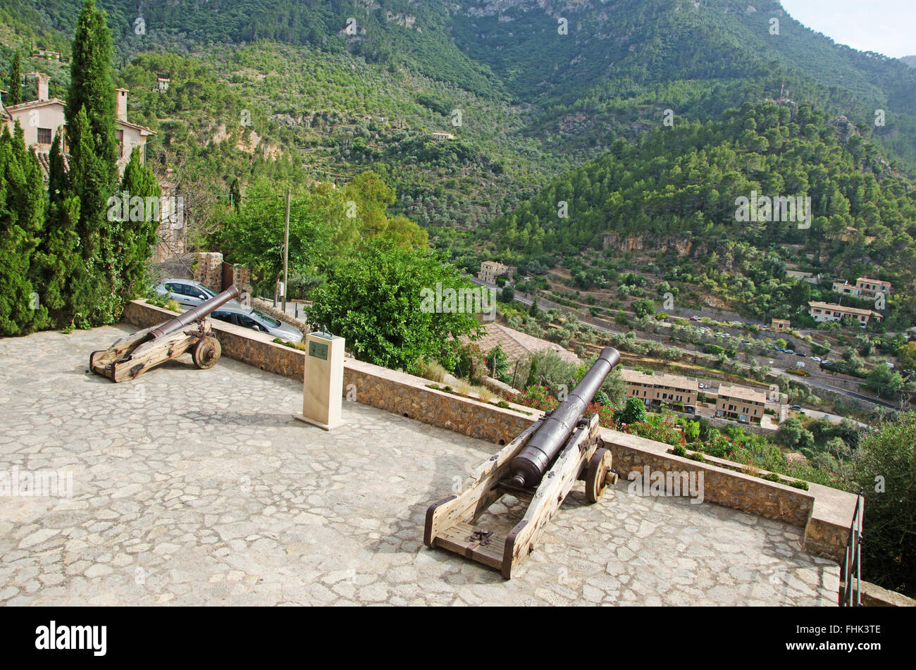Mallorca, Balearic Islands, Spain, Europe: cannons on the hill of the ...