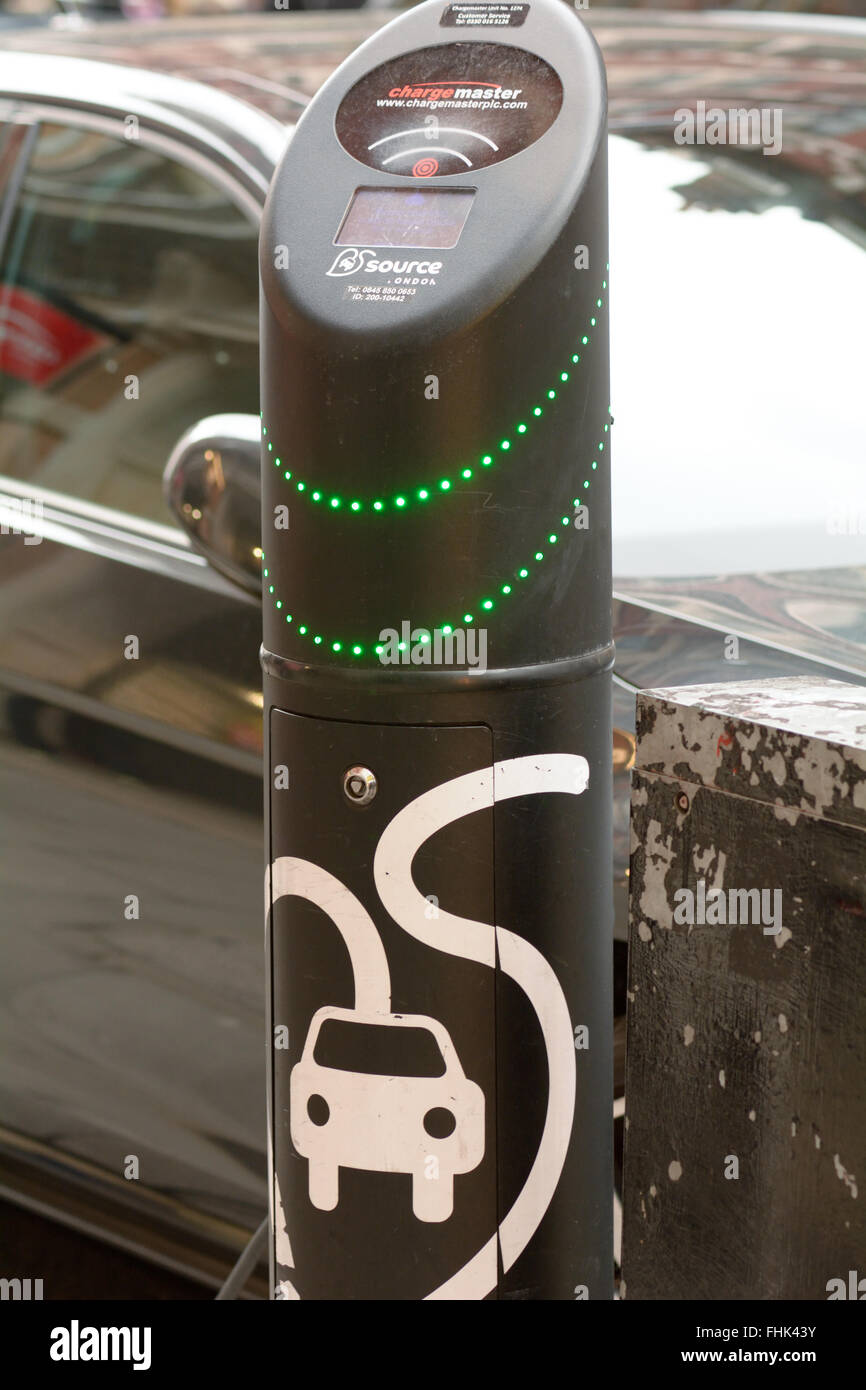 Source London - electric vehicle power charging point connected to car ...