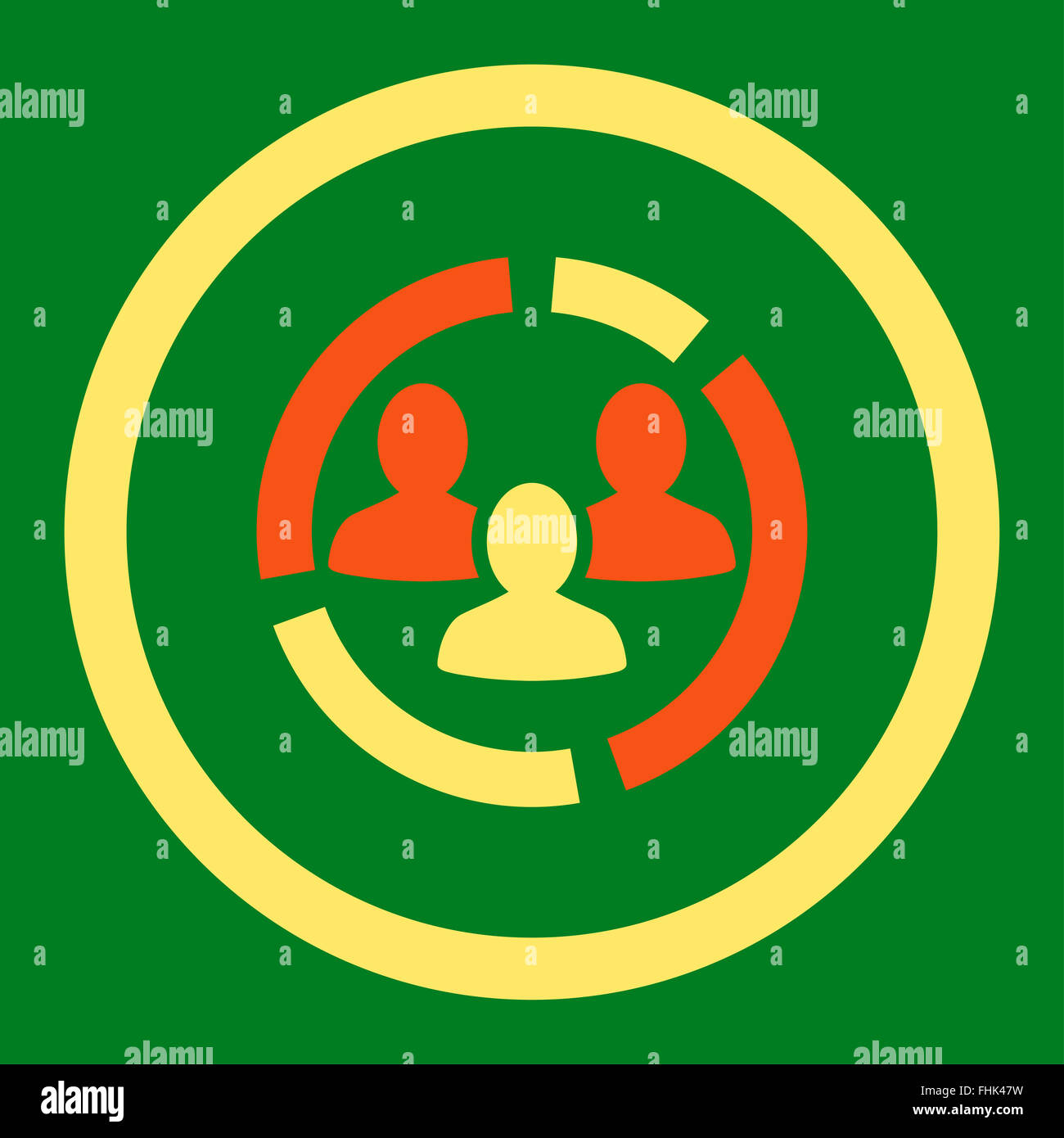 Demography diagram flat orange and yellow colors rounded vector icon ...