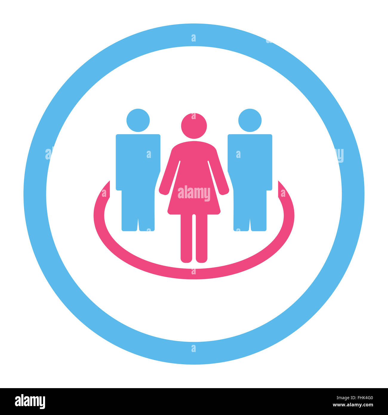 Society flat pink and blue colors rounded vector icon Stock Photo - Alamy