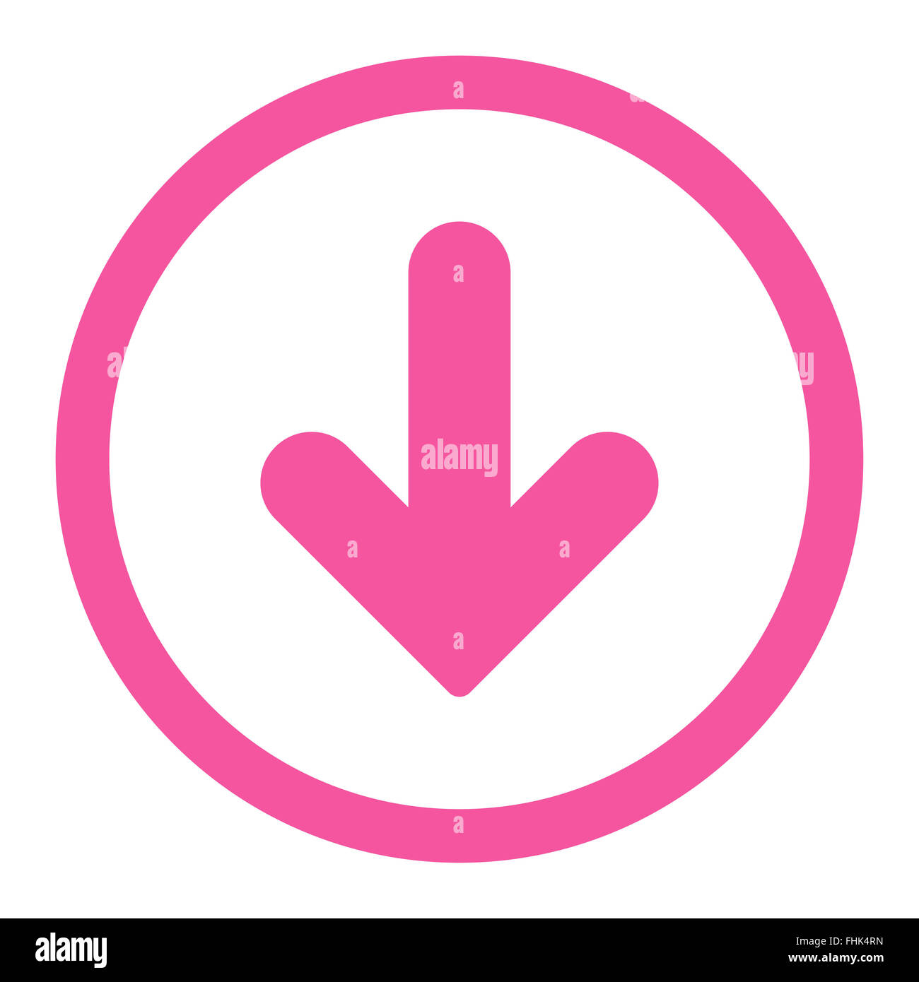 Arrow Down flat pink color rounded vector icon Stock Photo - Alamy