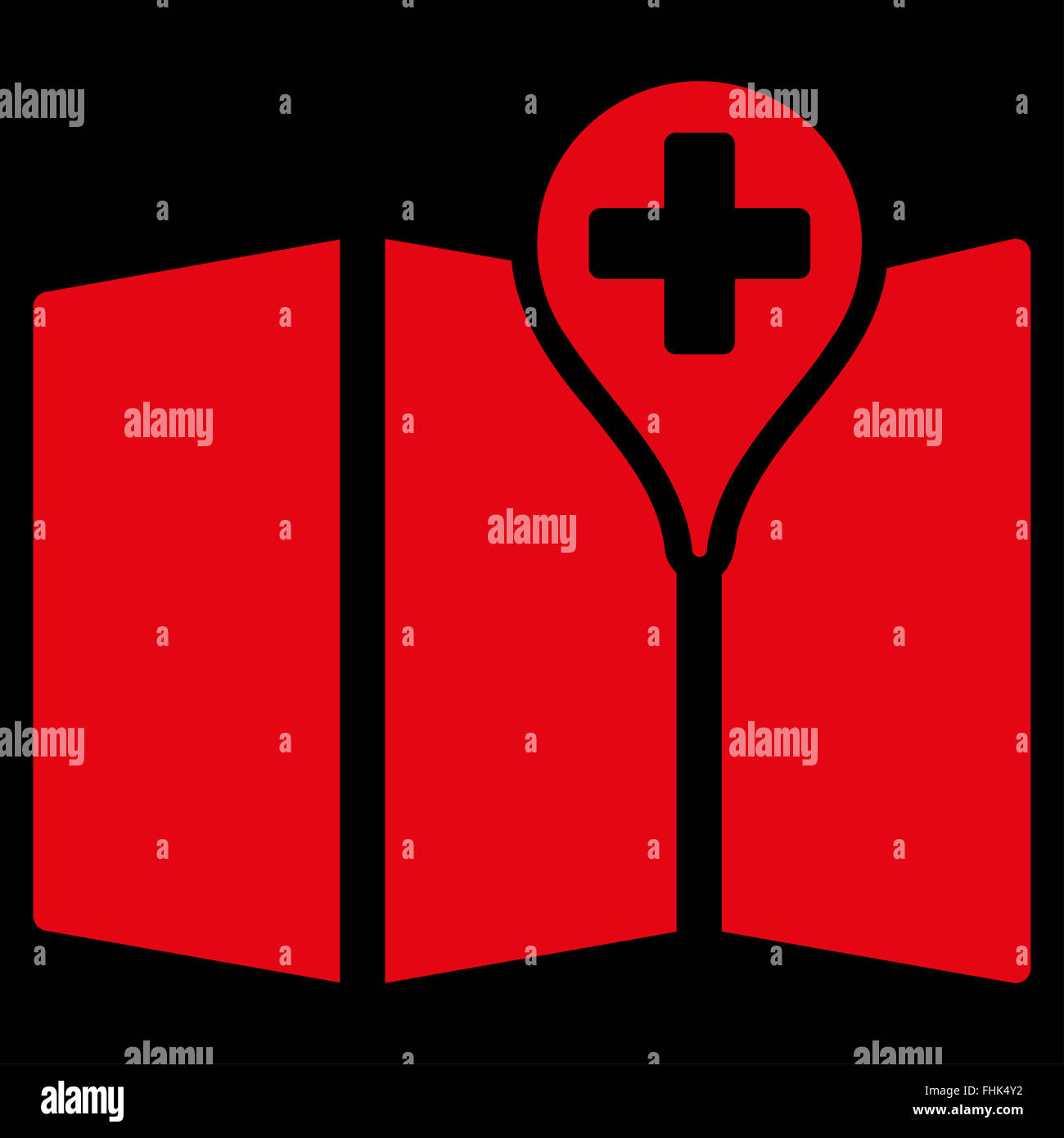 Medical Map Icon Stock Photo - Alamy