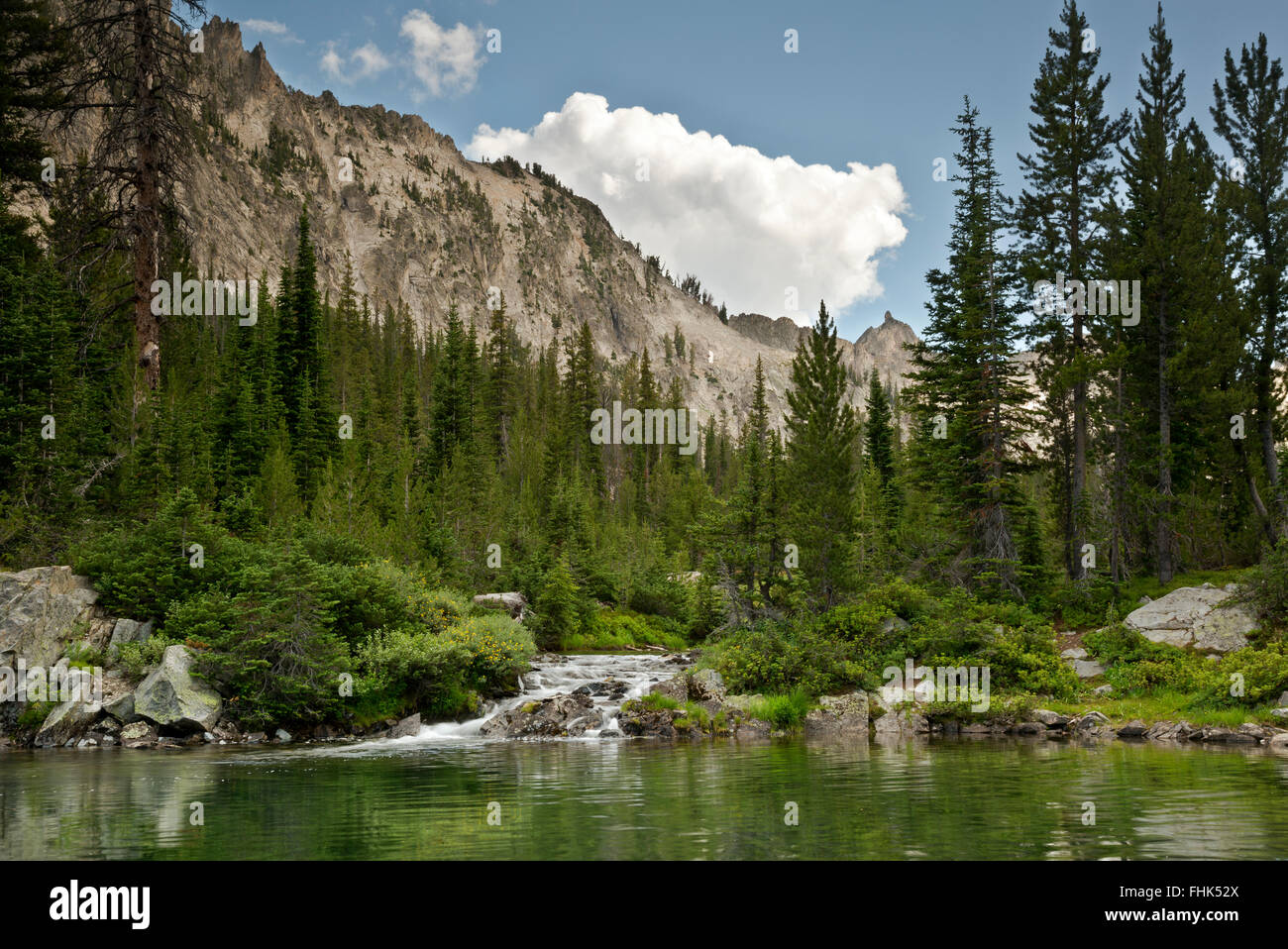 ID00423-00...IDAHO - Small cascade below Alice Lake in the Sawtooth ...