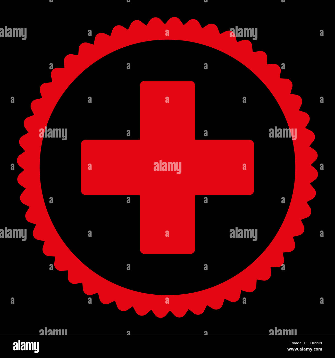 Plus flat red color round stamp icon Stock Photo - Alamy