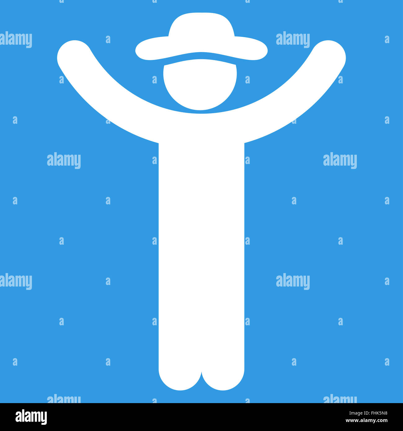 Hands Up Human Figure Icon Stock Photo - Alamy