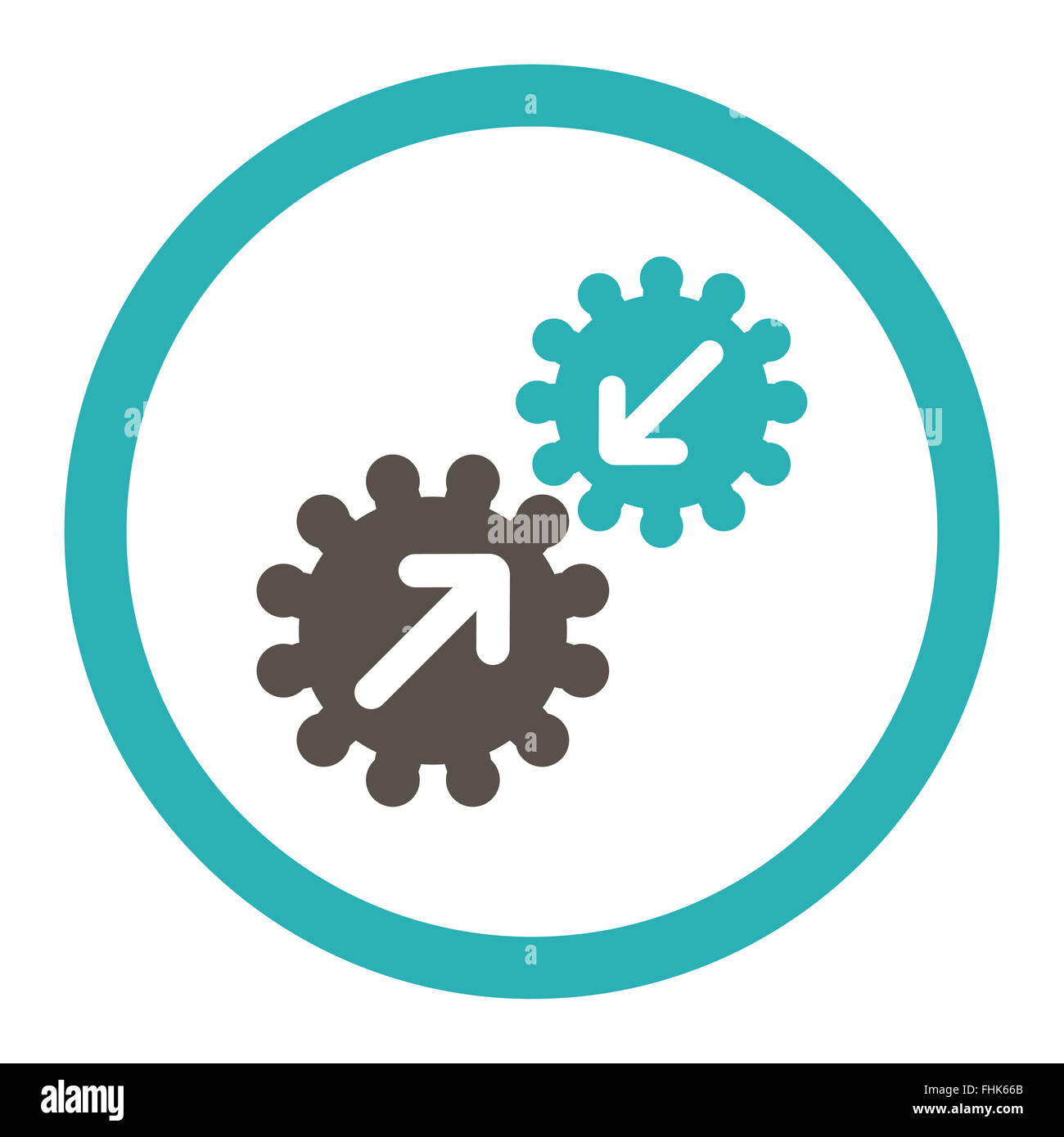 Integration flat grey and cyan colors rounded vector icon Stock Photo ...