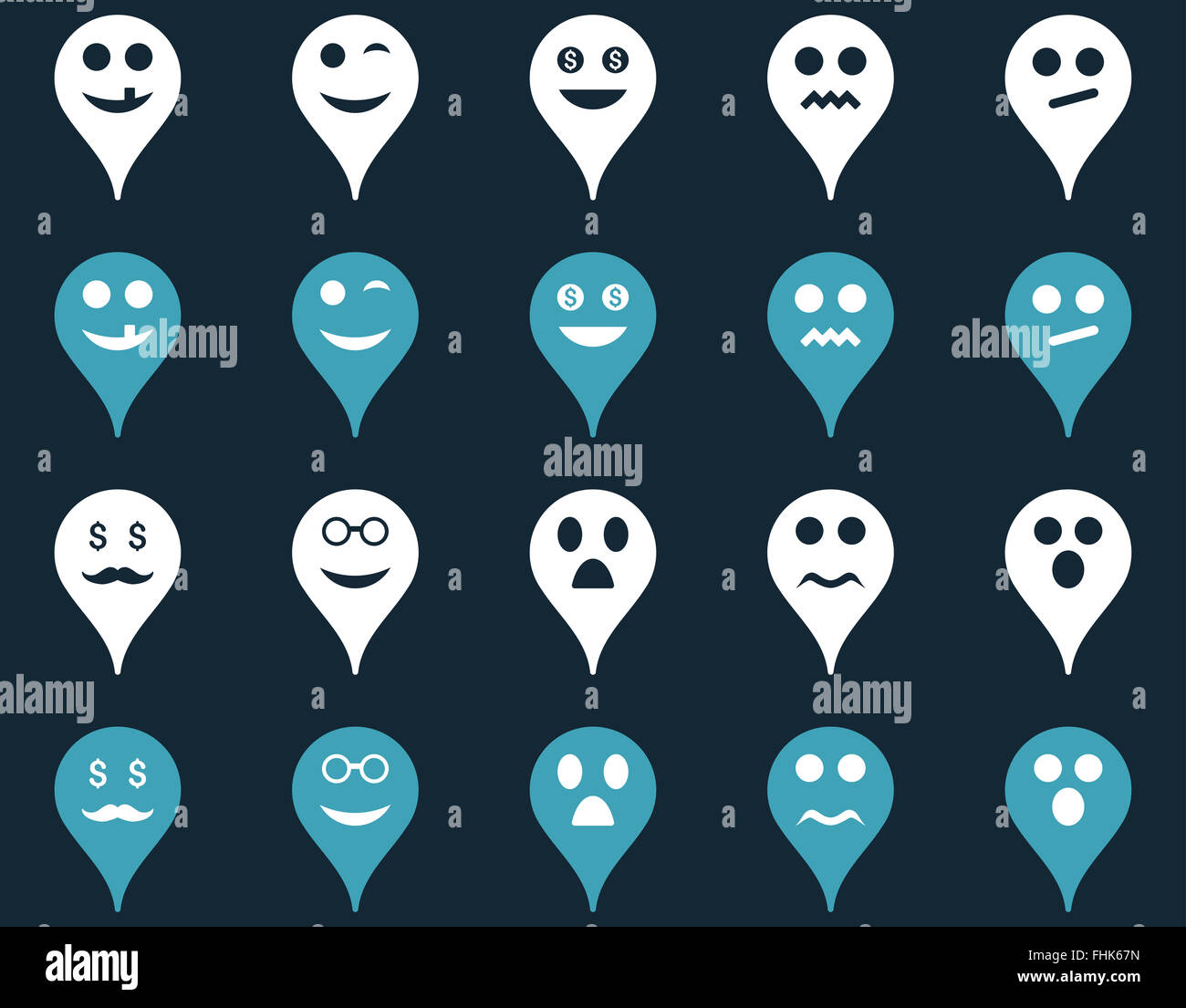 Emotion map marker icons Stock Photo - Alamy