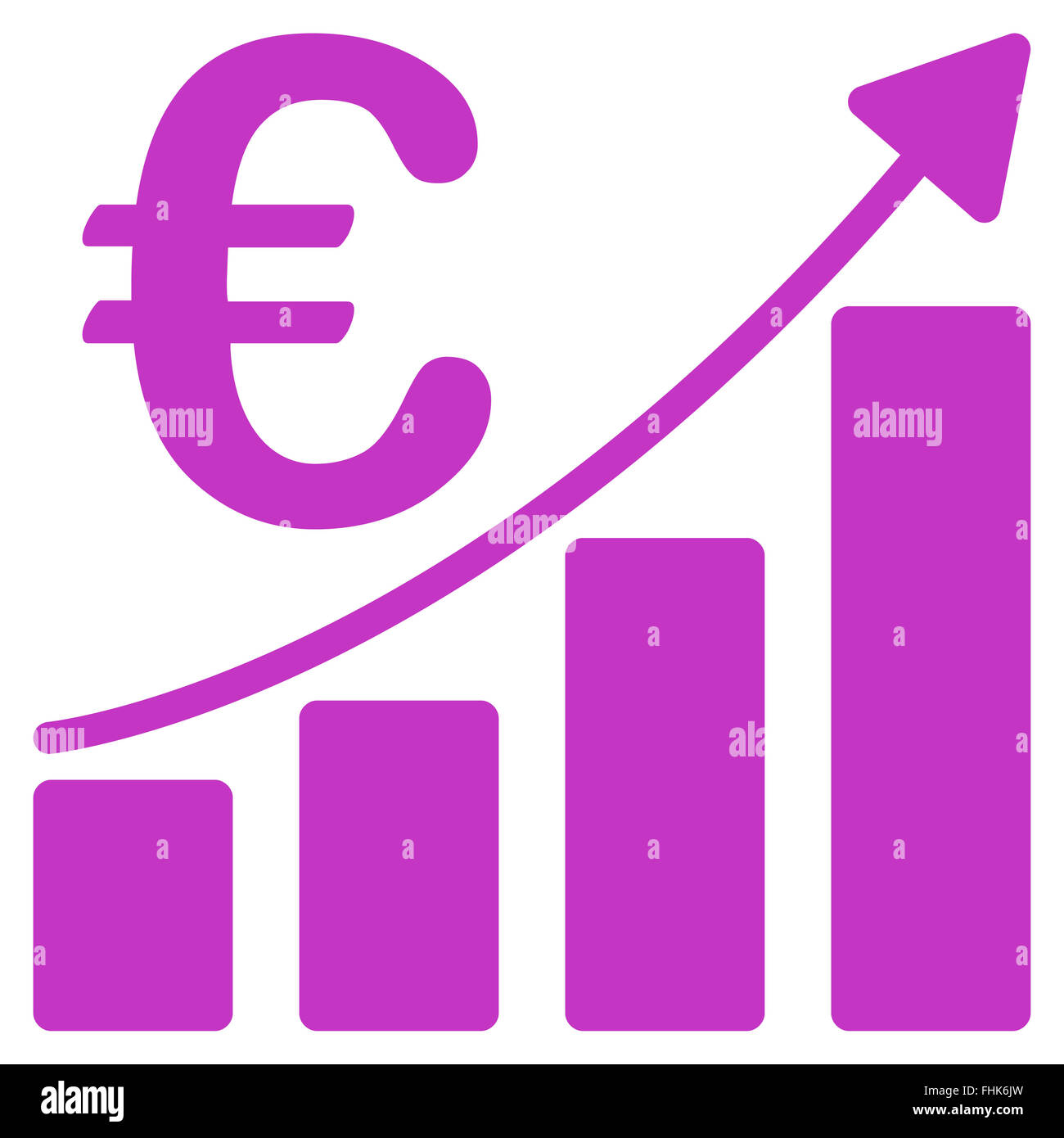 Euro Bar Chart Icon Stock Photo - Alamy