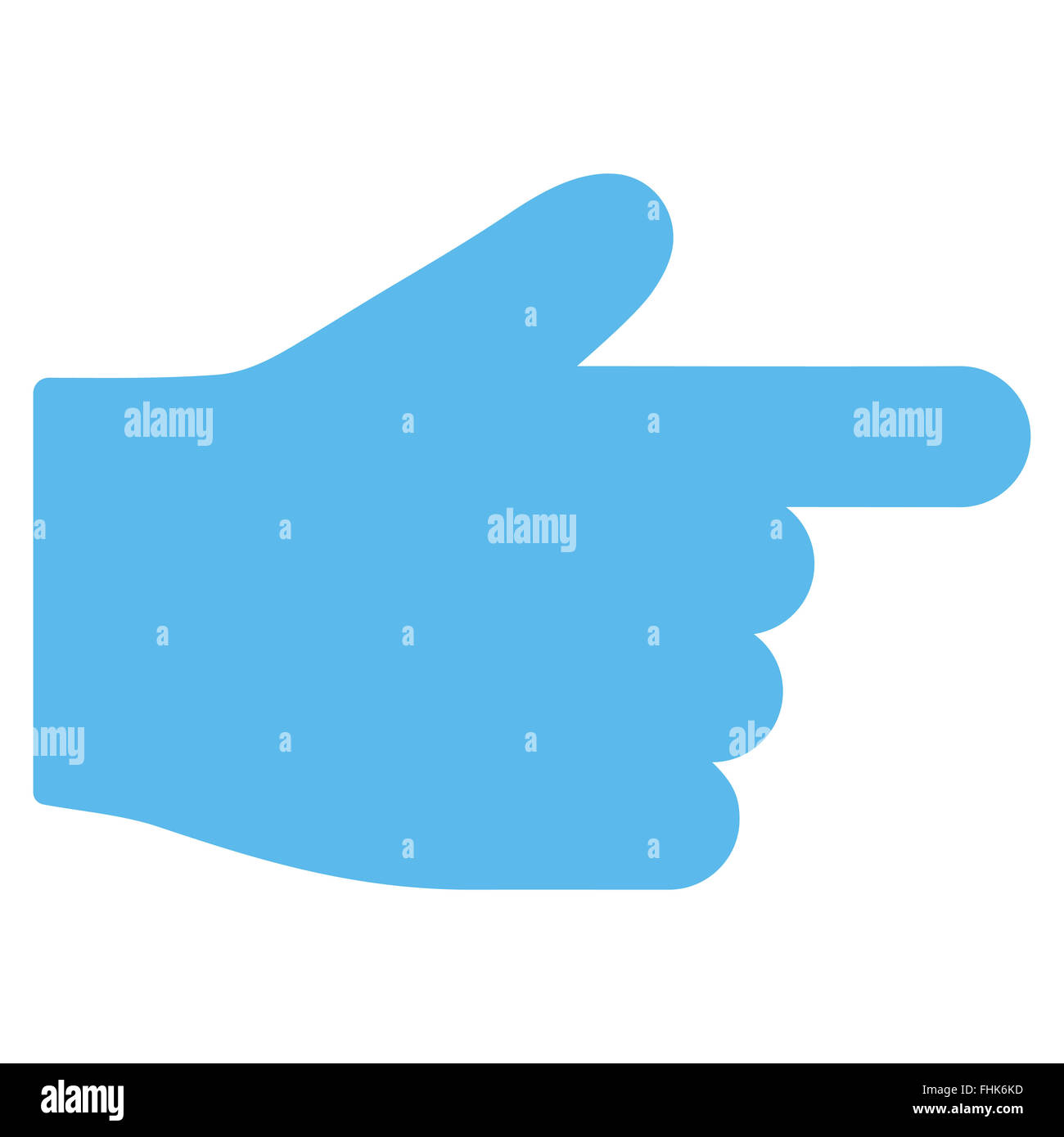 Index Finger flat blue color icon Stock Photo - Alamy