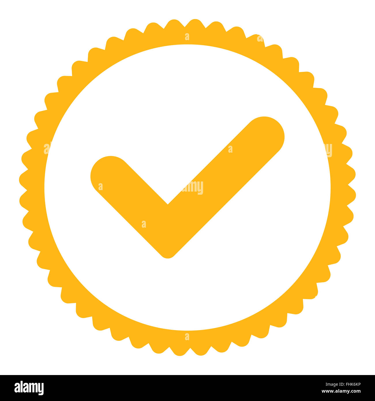 Yes flat yellow color round stamp icon Stock Photo - Alamy