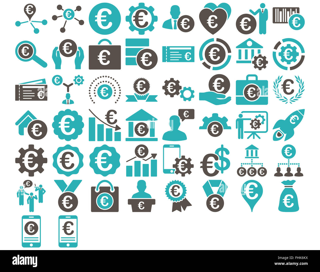 Euro Business Icons Stock Photo - Alamy