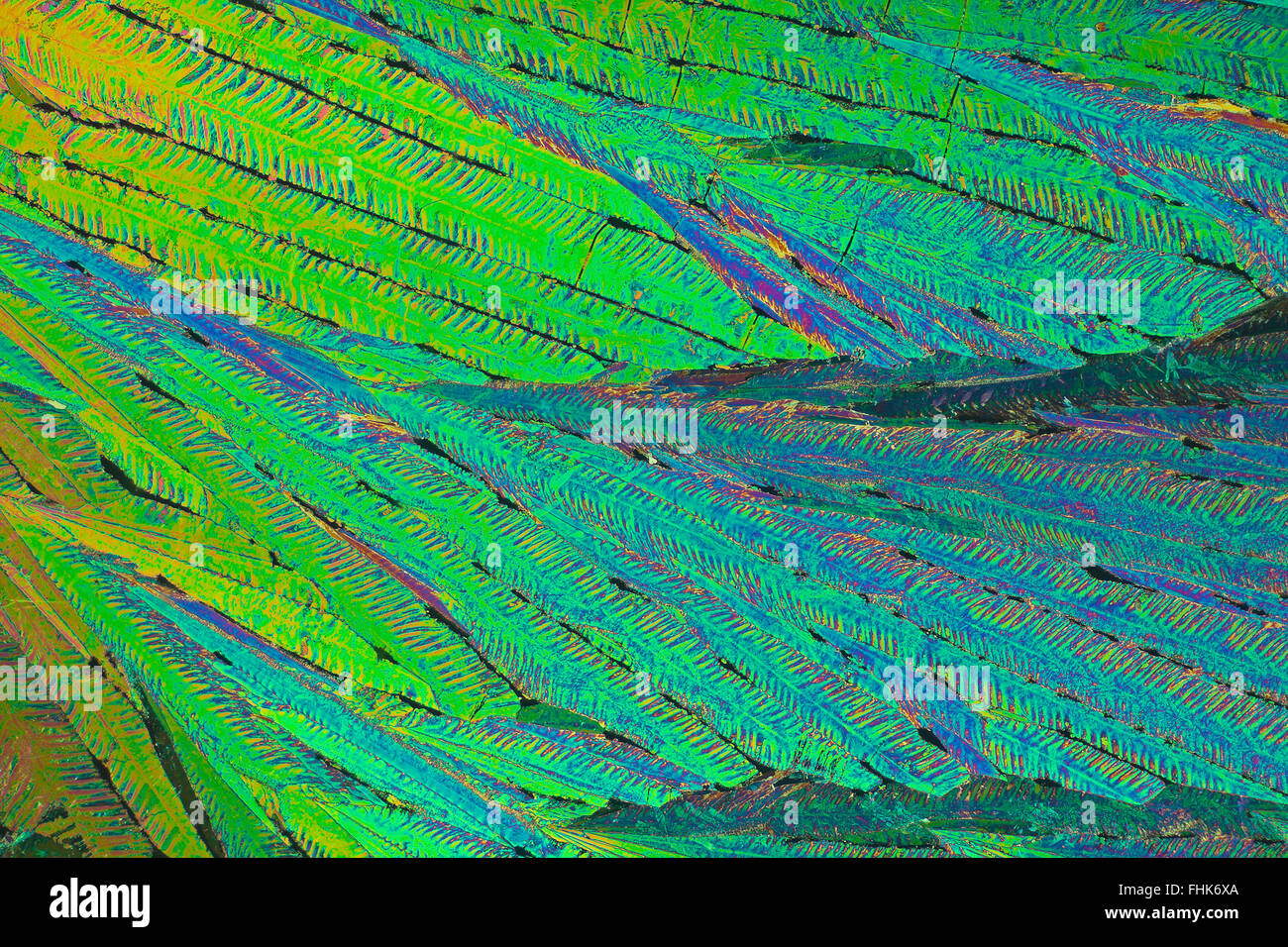 Cross polarized photomicrograph of Coumarin fragrant organic chemical ...
