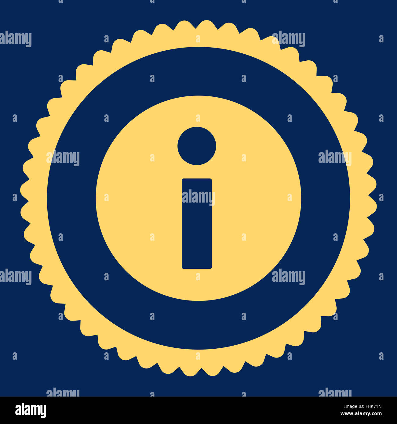 Information flat yellow color round stamp icon Stock Photo - Alamy