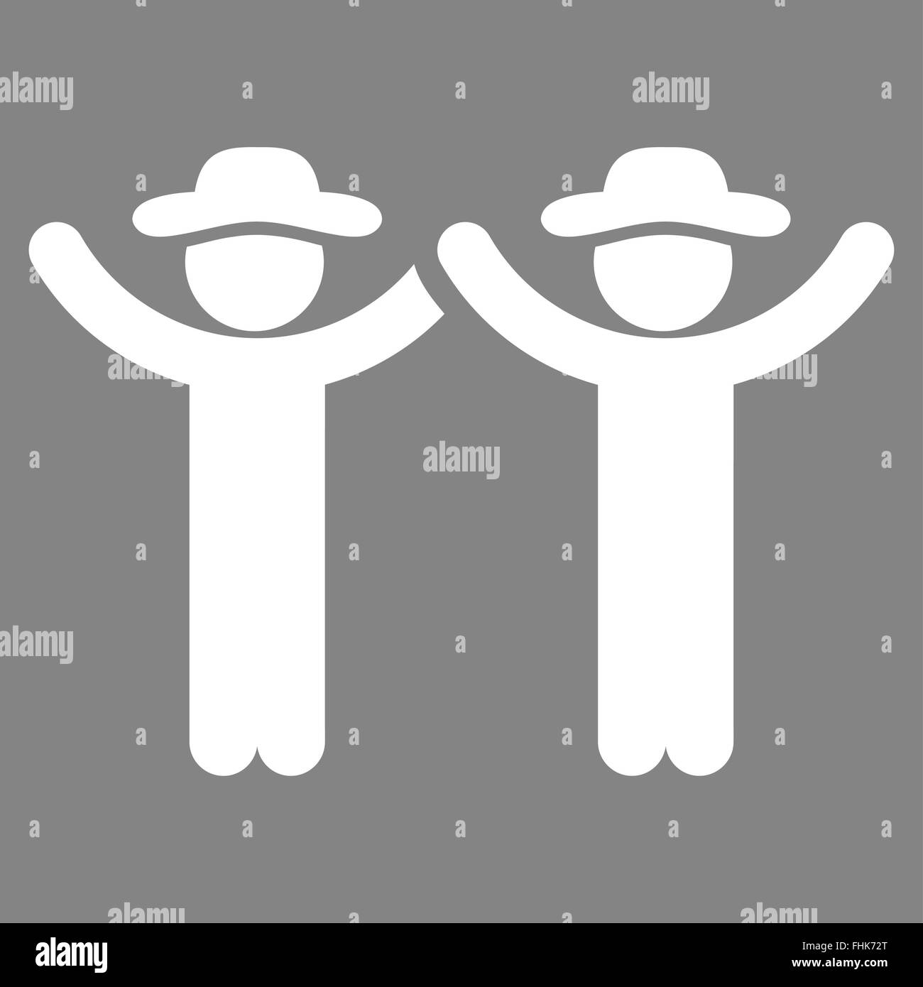 Hands Up Men Icon Stock Photo - Alamy