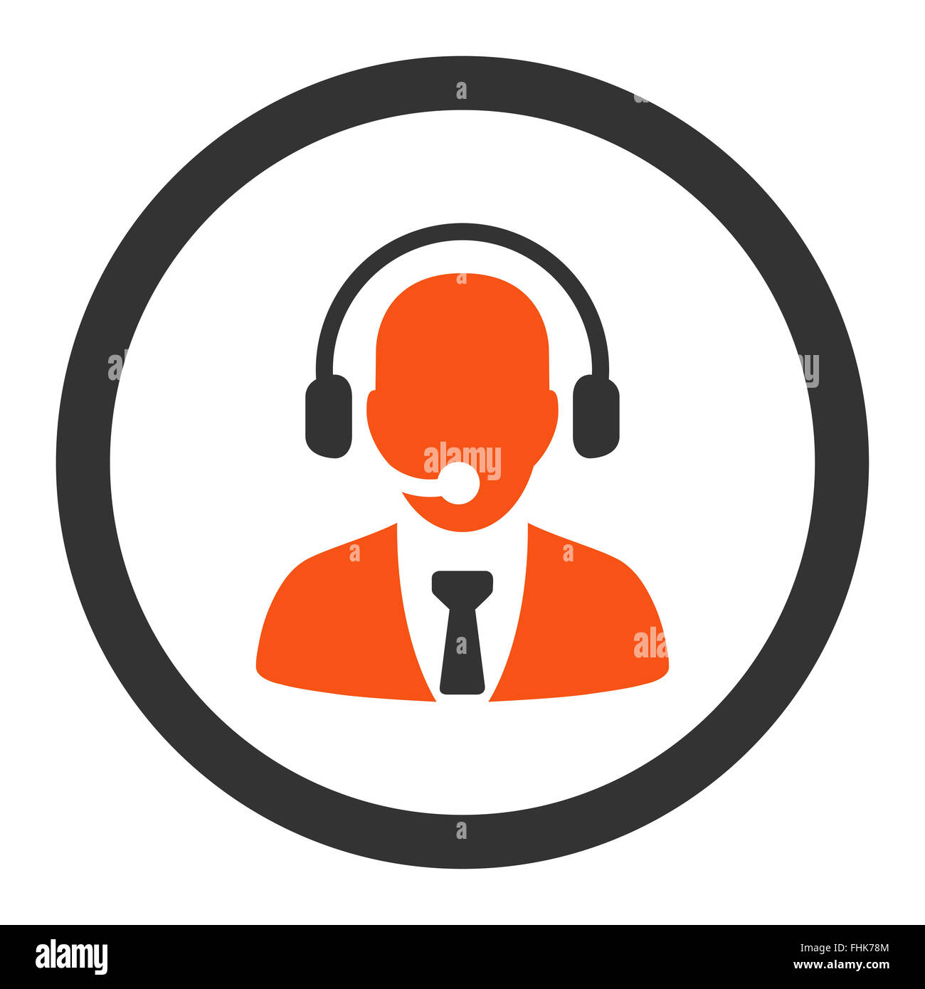 Call center flat orange and gray colors rounded vector icon Stock Photo ...