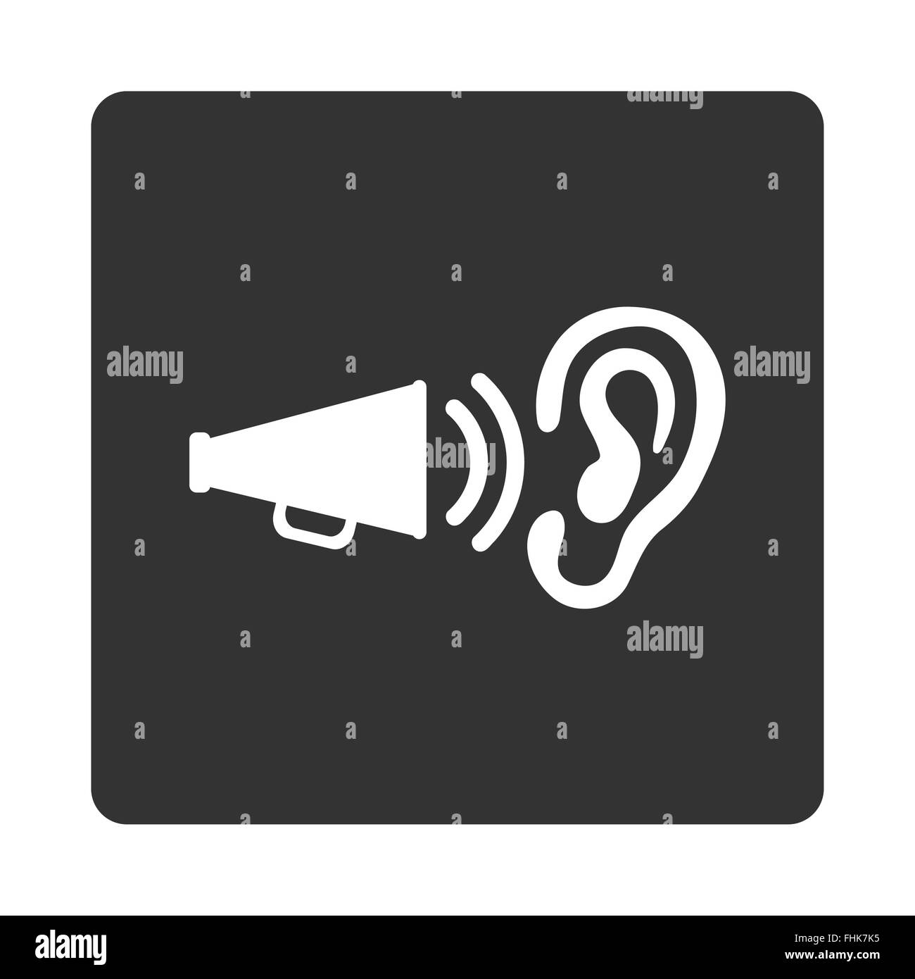 Listen announcement speaker Black and White Stock Photos & Images - Alamy