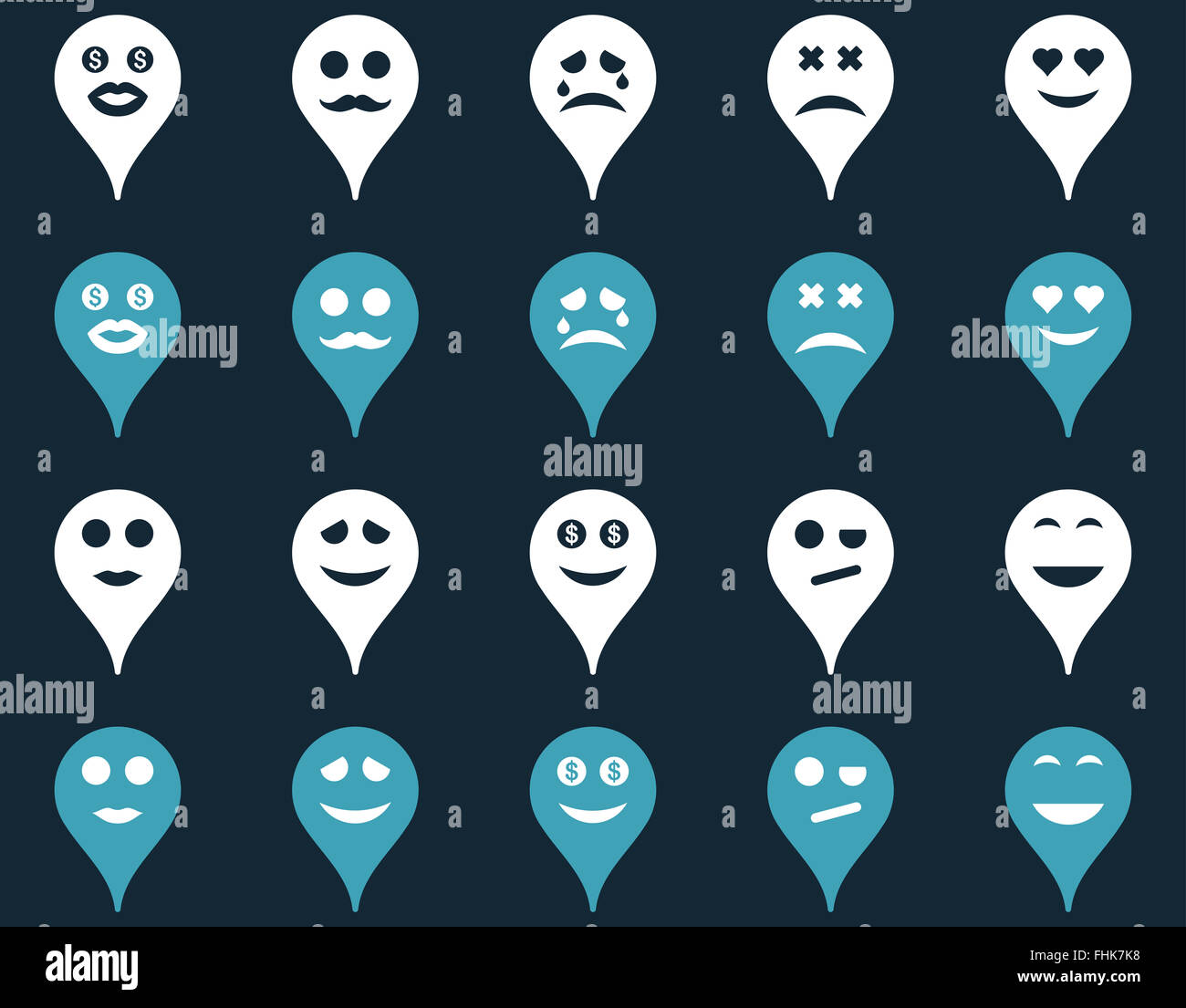 Emotion map marker icons Stock Photo - Alamy