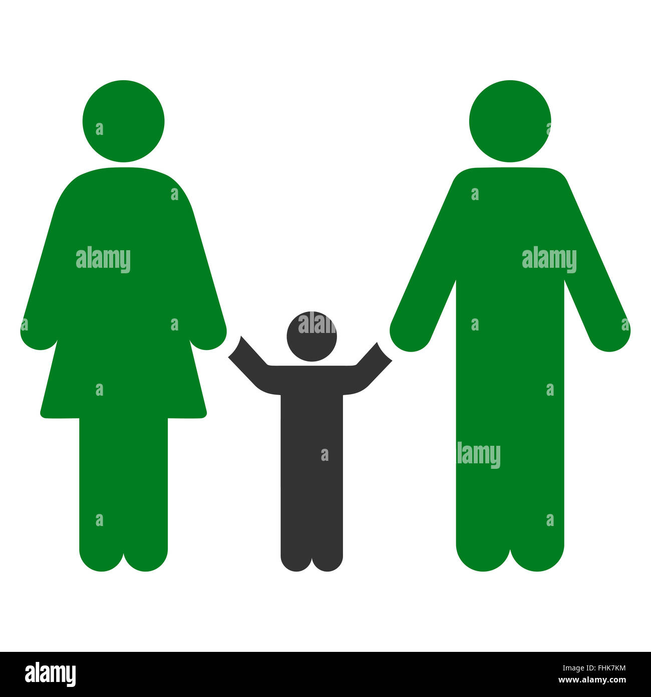 Parents And Child Icon Stock Photo - Alamy