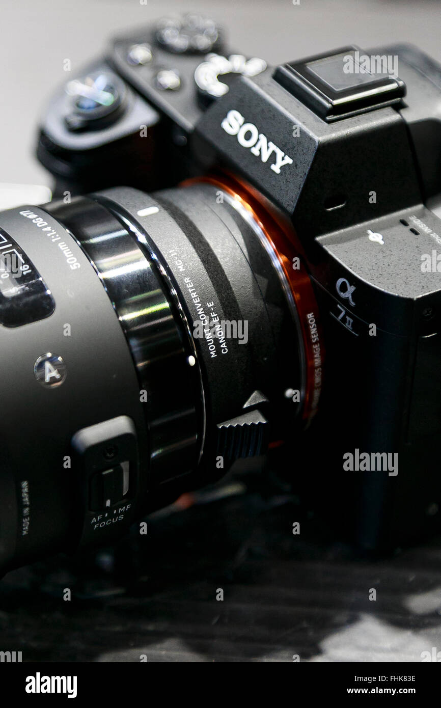 Sigma new mount converter MC-11 for Sony cameras on display at the CP ...
