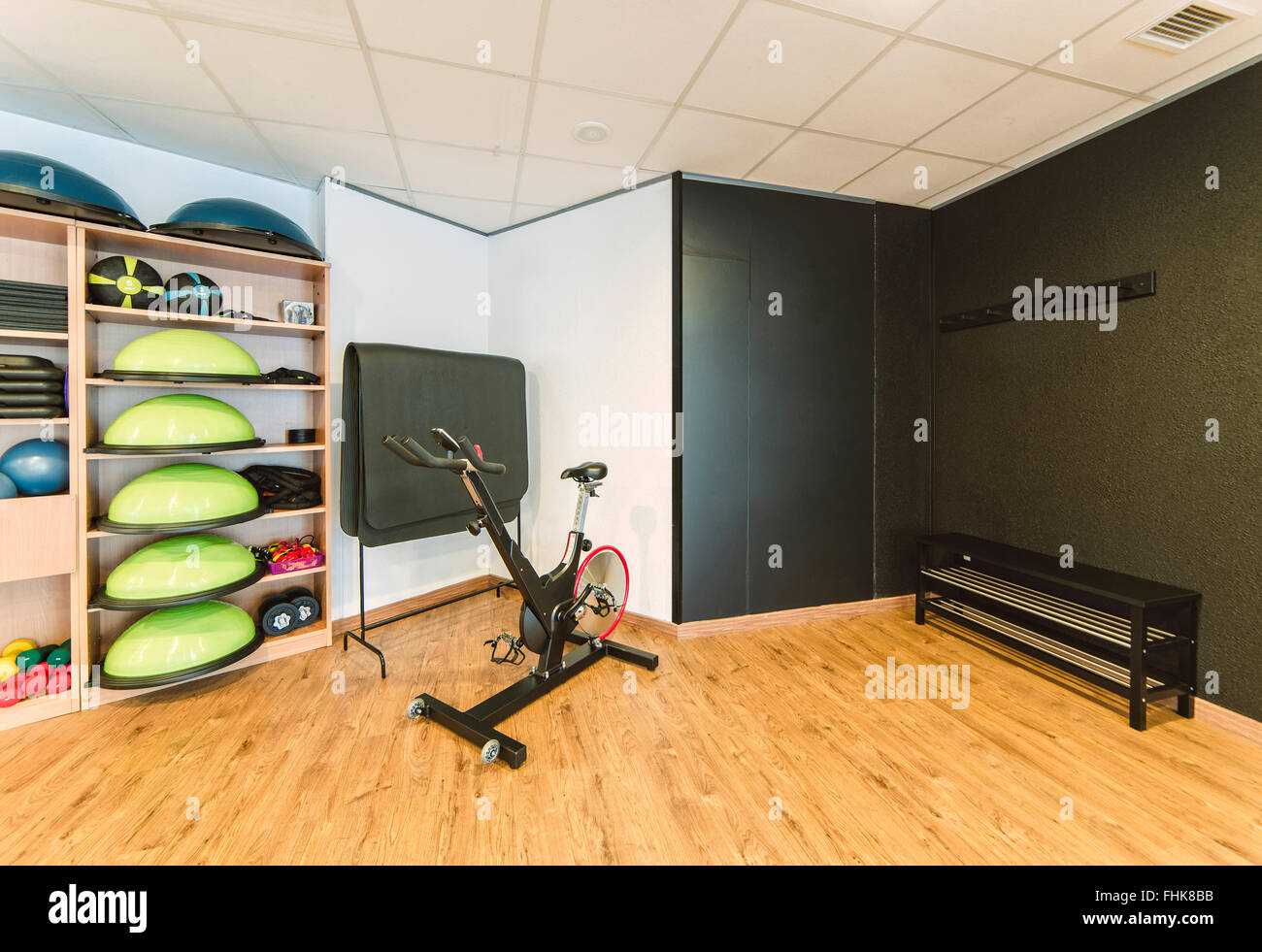 Training room in a pilates gym Stock Photo - Alamy