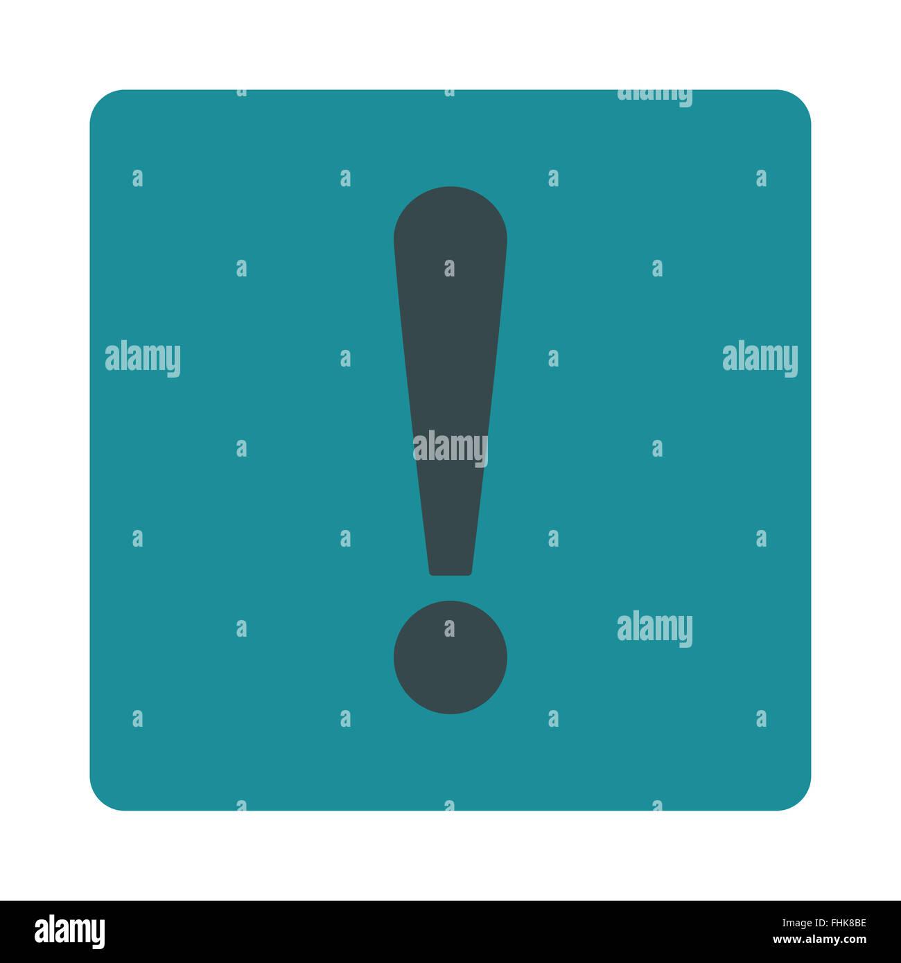 Exclamation Sign flat soft blue colors rounded button Stock Photo - Alamy