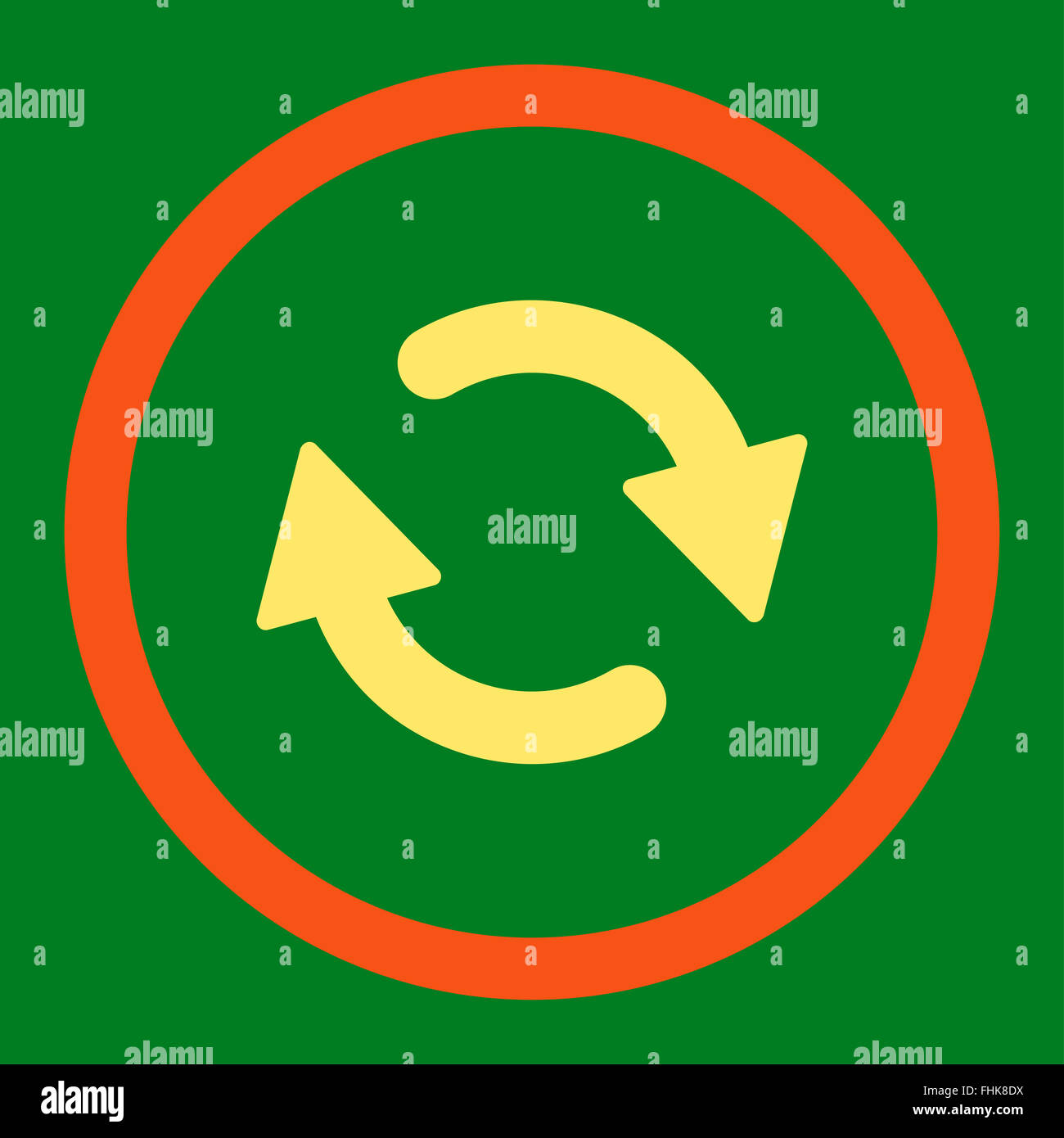 Refresh flat orange and yellow colors rounded raster icon Stock Photo ...