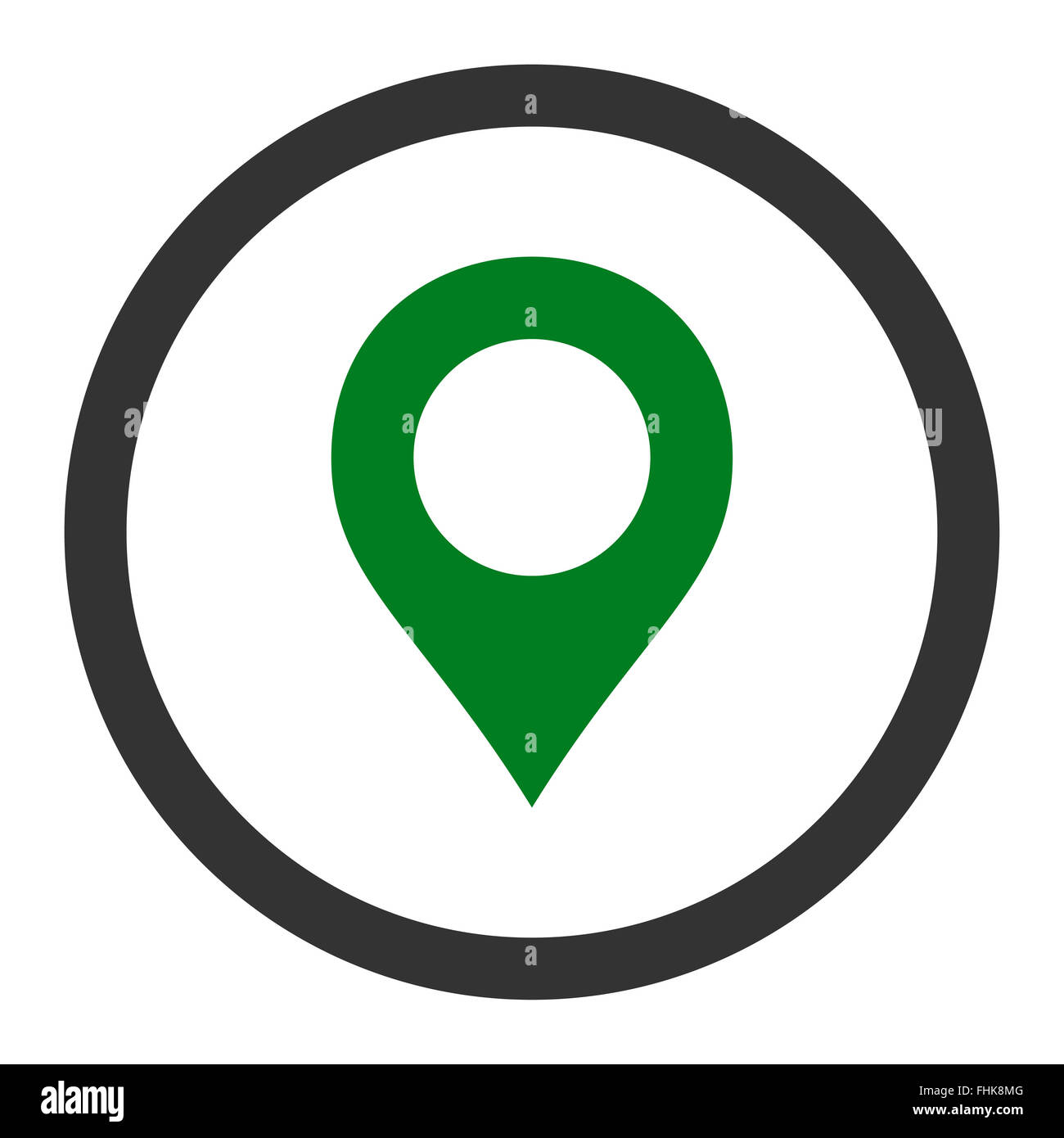 Map Marker flat green and gray colors rounded vector icon Stock Photo ...