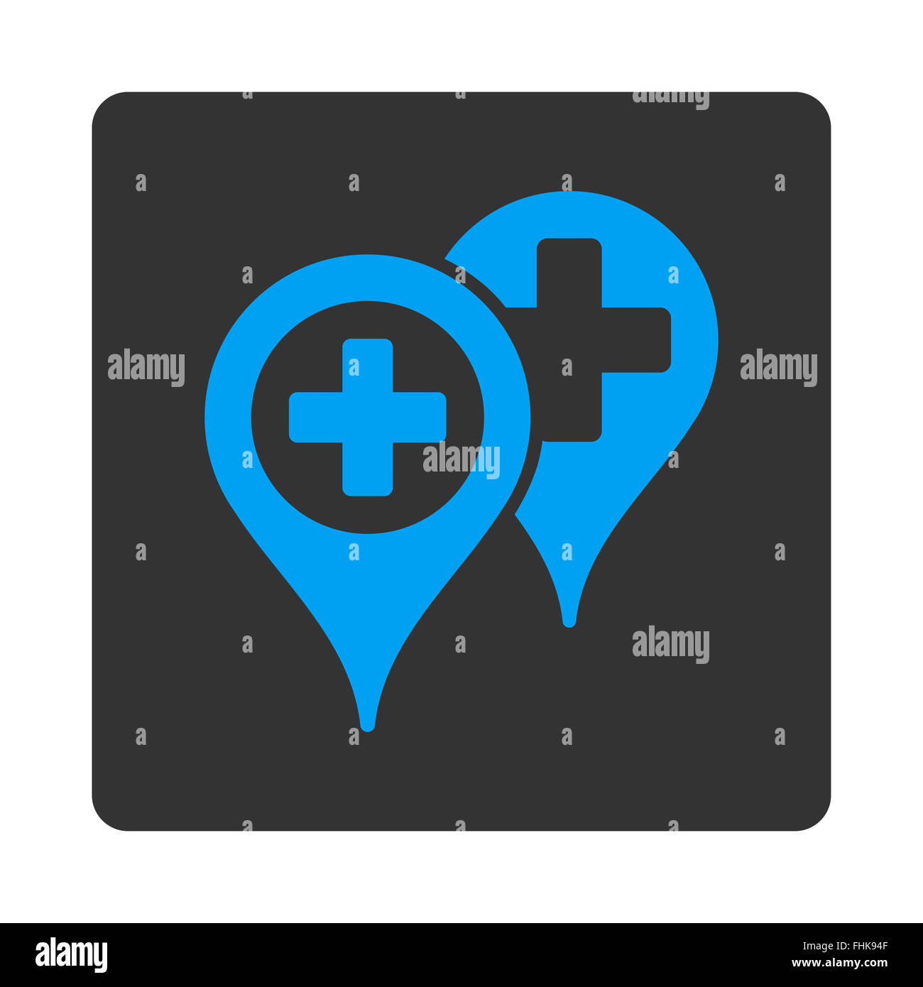 Medical map markers Cut Out Stock Images & Pictures - Alamy