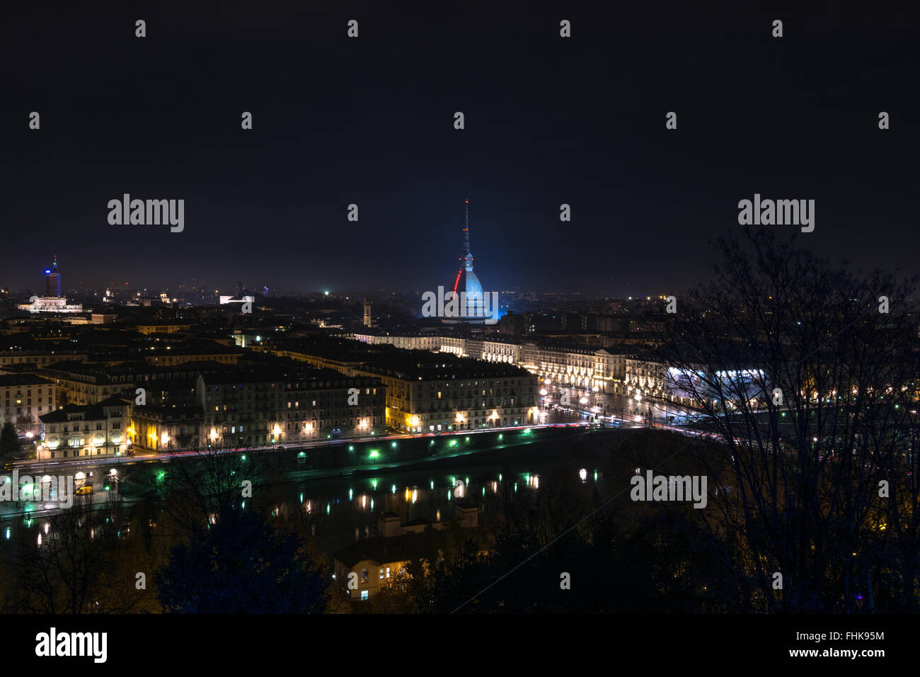 Turin by night, Italy Stock Photo - Alamy