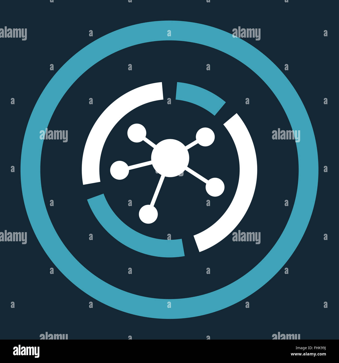 Connections diagram flat blue and white colors rounded glyph icon Stock ...