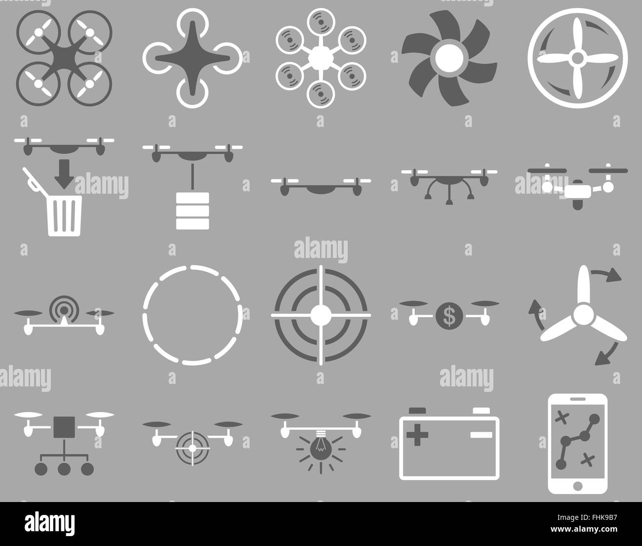 Air drone and quadcopter tool icons Stock Photo - Alamy