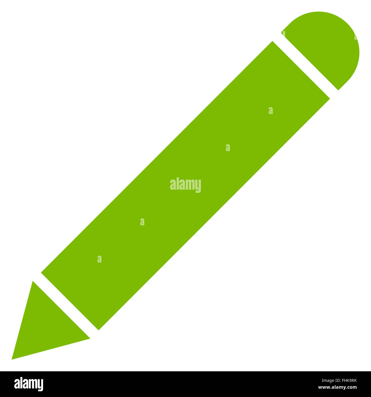 Pencil flat eco green color icon Stock Photo - Alamy