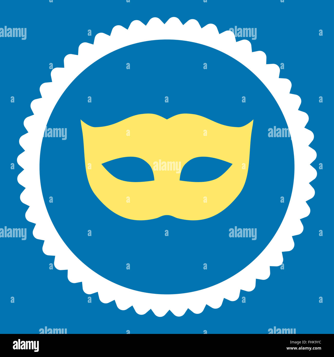 Privacy Mask flat yellow and white colors round stamp icon Stock Photo ...