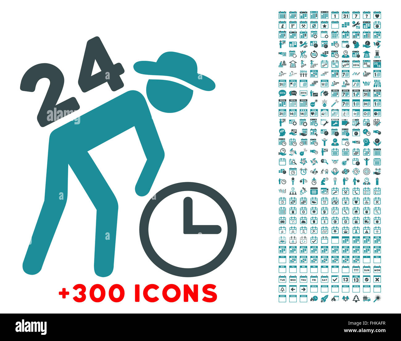 Around The Clock Work Icon Stock Photo - Alamy