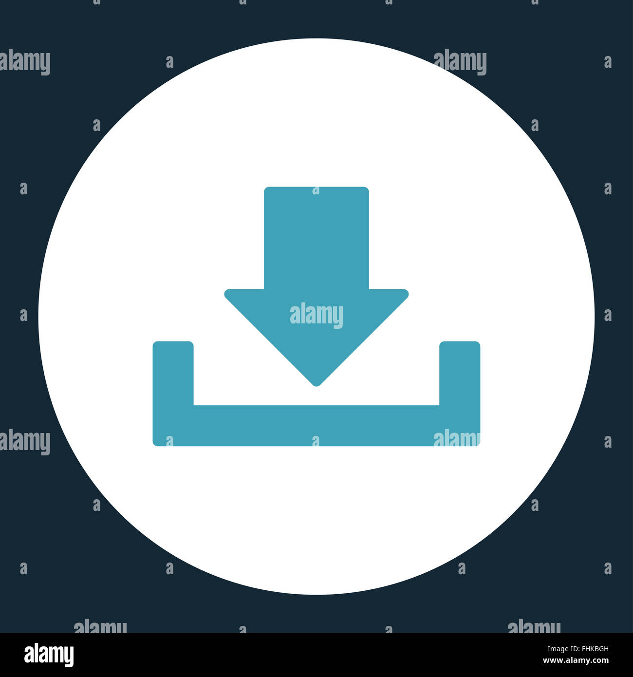 Download flat blue and white colors round button Stock Photo - Alamy