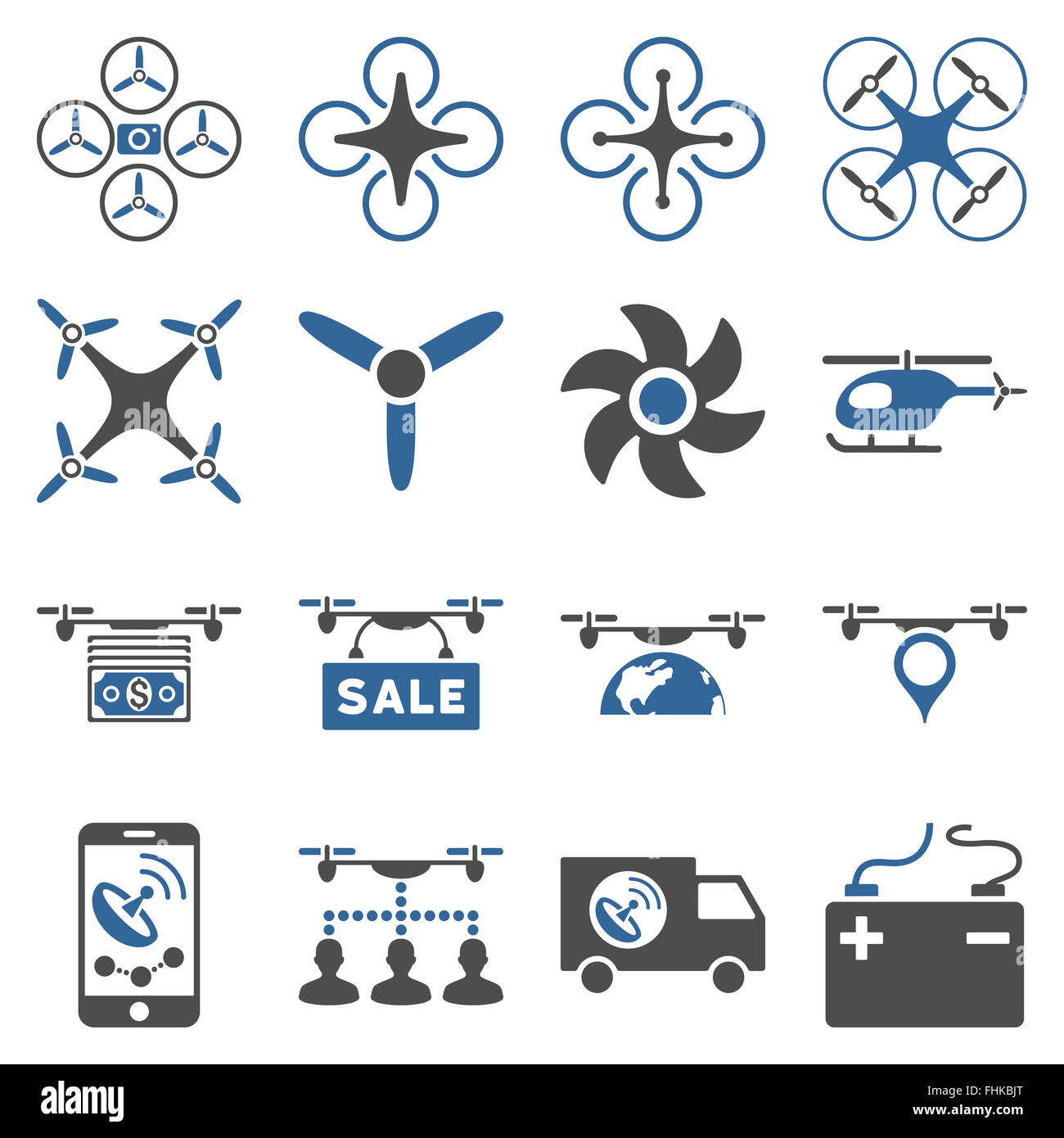 Drone service icon set Stock Photo - Alamy