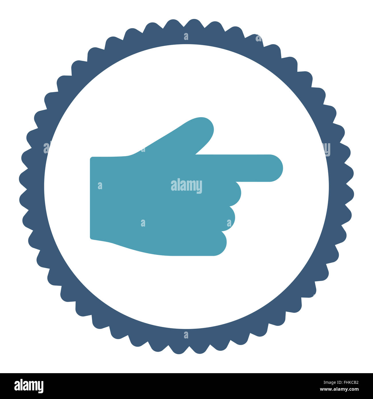 Index Finger flat cyan and blue colors round stamp icon Stock Photo - Alamy