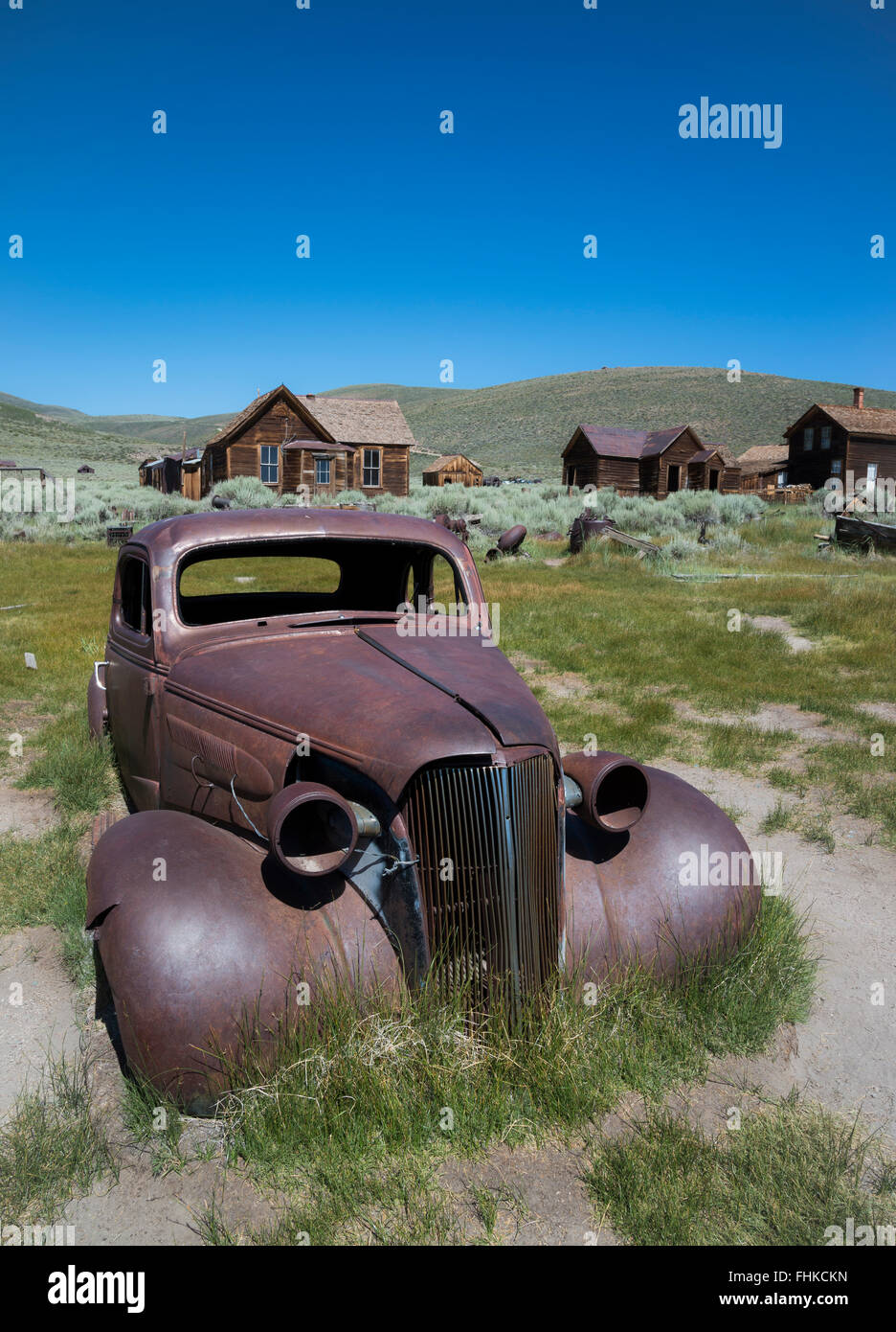 USA, California, rusty car in Bodie Ghost Town Stock Photo - Alamy
