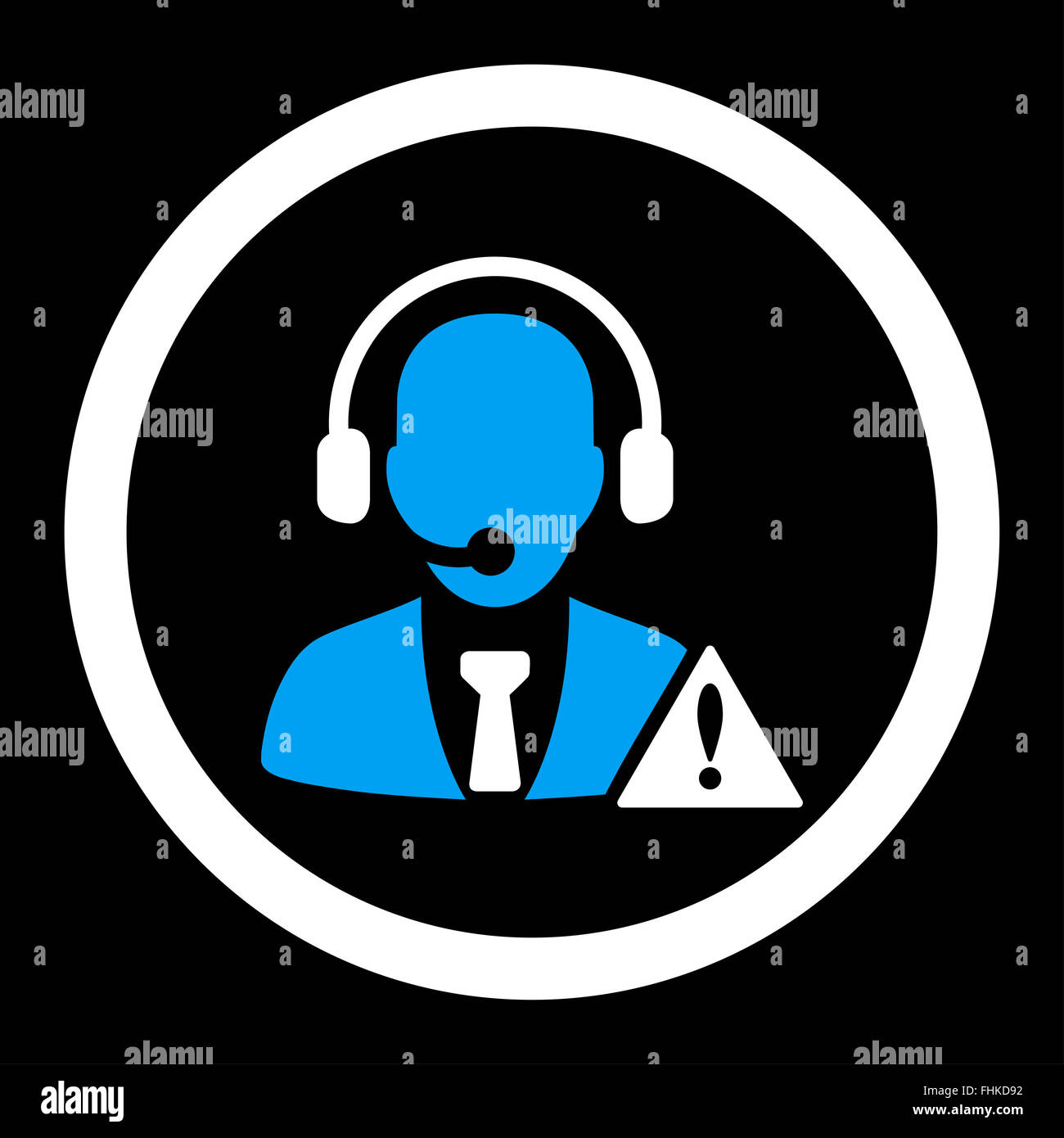 Emergency service flat blue and white colors rounded vector icon Stock ...
