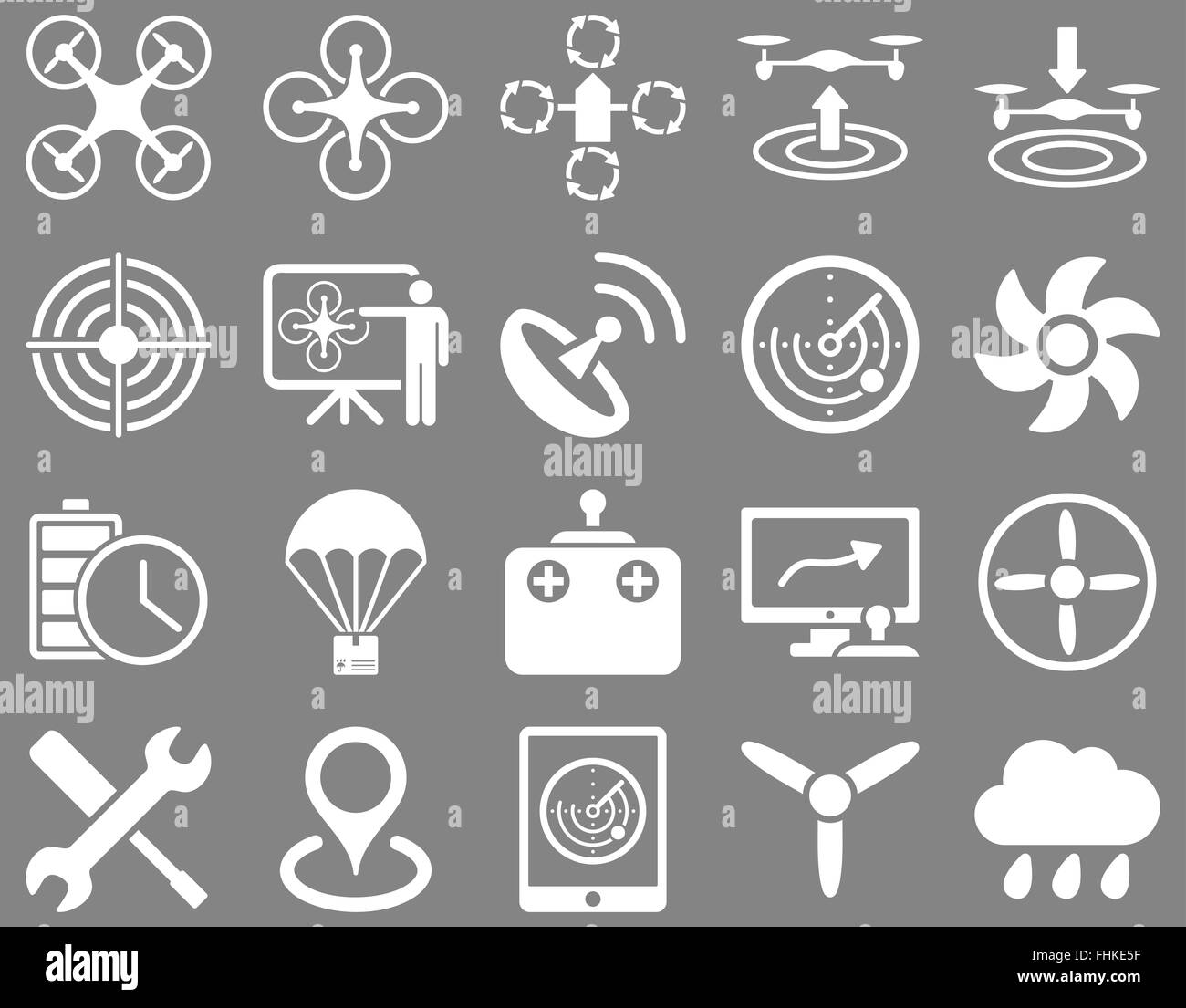 Air drone and quadcopter tool icons Stock Photo - Alamy