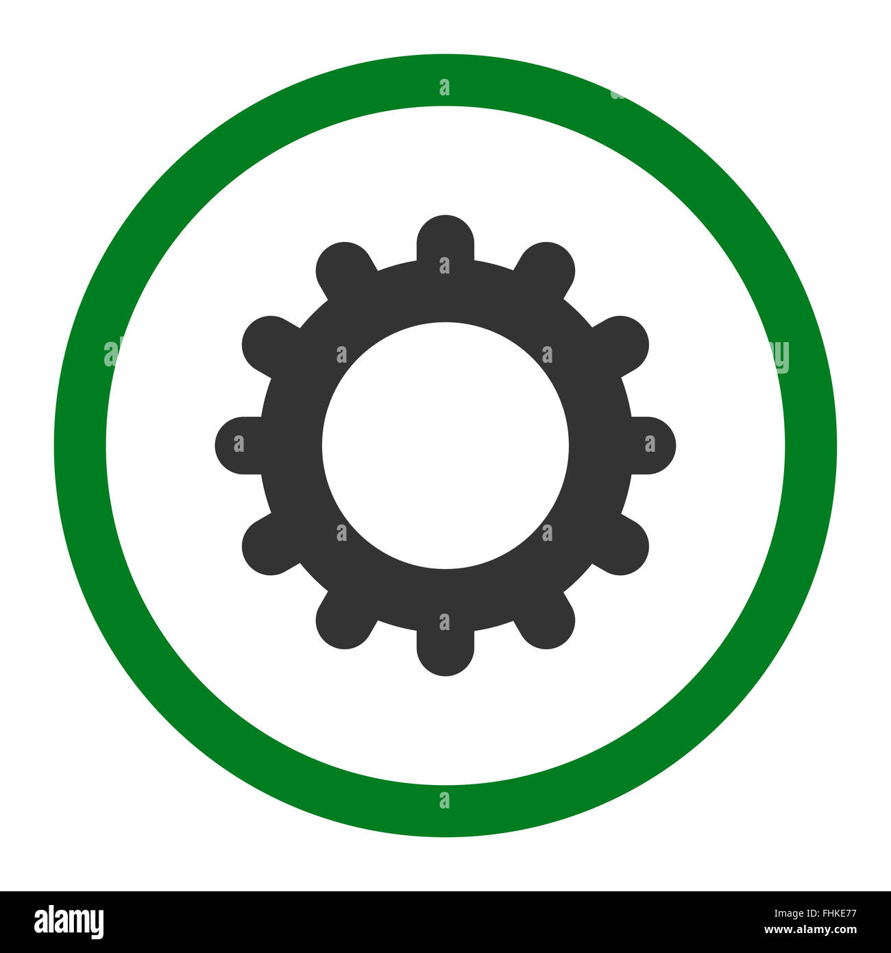 Gear flat green and gray colors rounded raster icon Stock Photo - Alamy