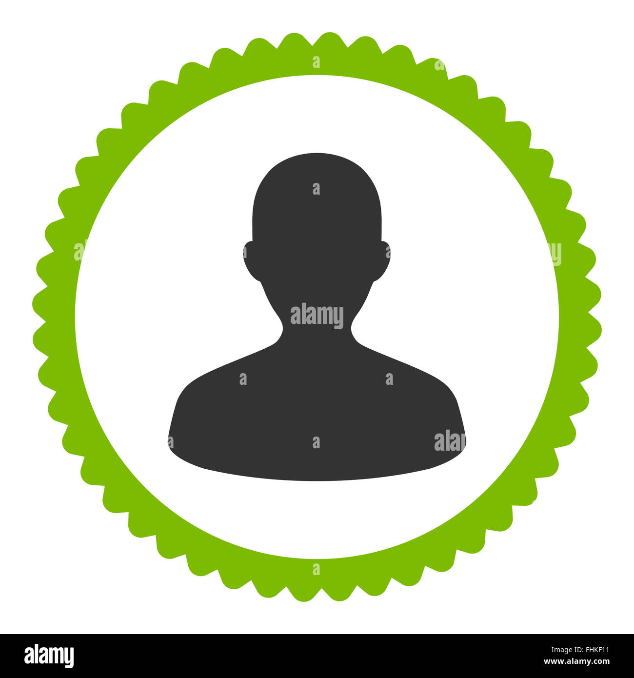 User flat eco green and gray colors round stamp icon Stock Photo - Alamy